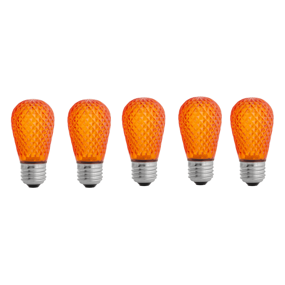Amber S14 LED faceted lens - Patio String Light Bulbs - Pack of 5 ...