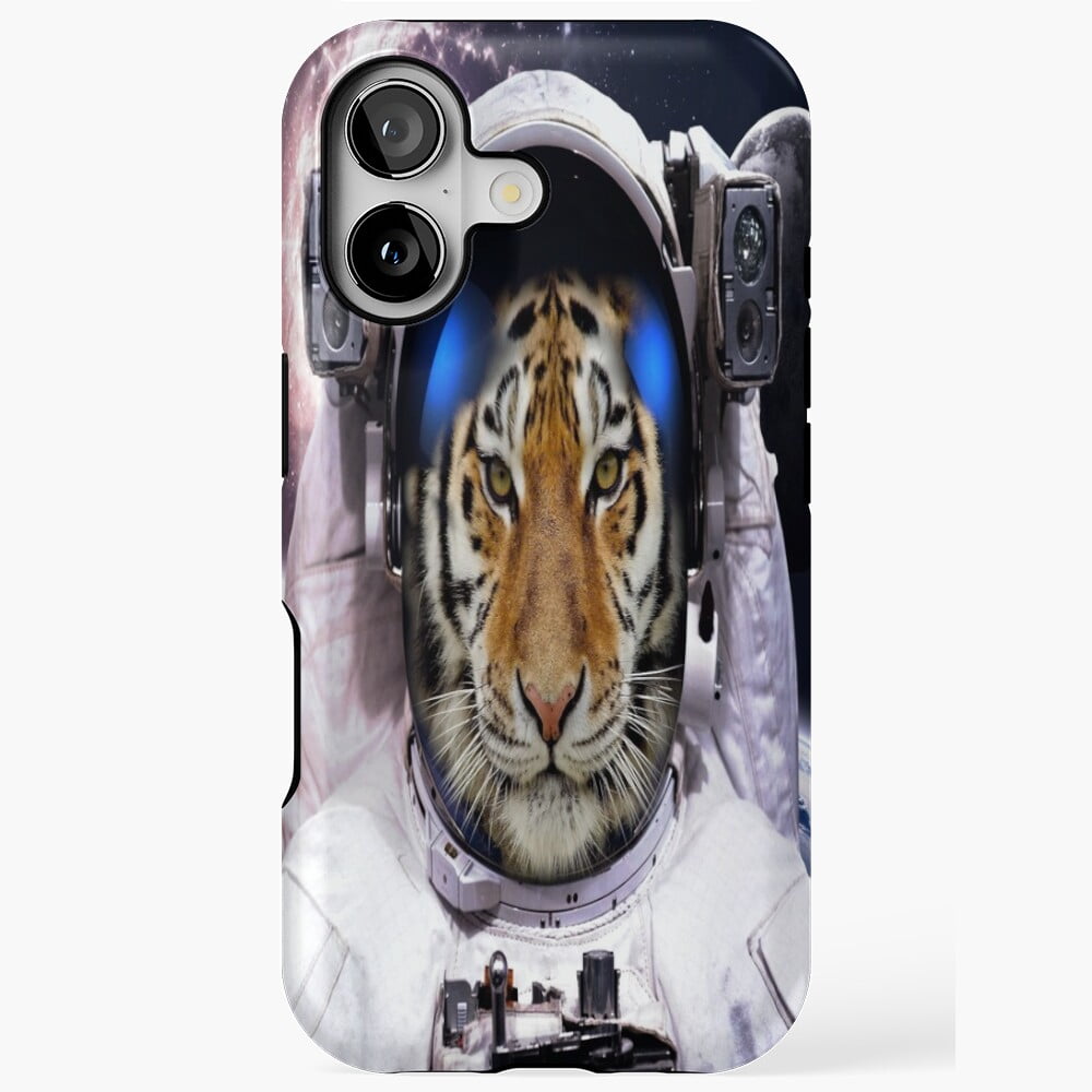 Amber Space Tiger Galactic Jungle Art iPhone Case for iPhone 17 11 12 13 14 15 16 Pro Max ...