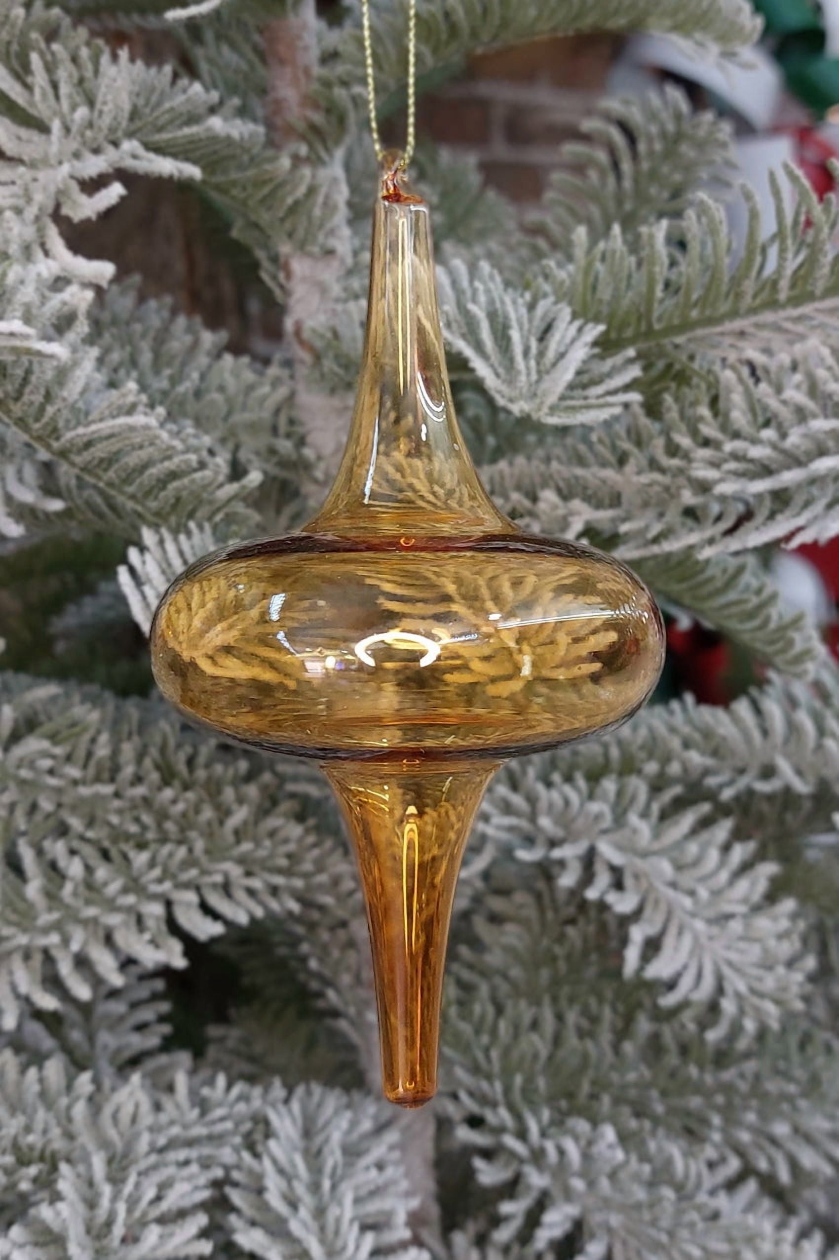 Amber Spire Christmas Glass Ornament Wizardi F07M10-15 - Walmart.com