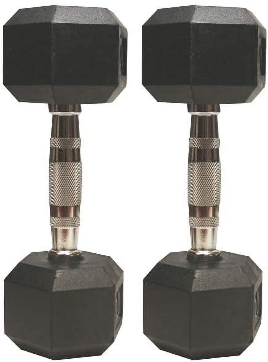 Amber Sporting Goods Hex Dumbbell Weights Set, Rubber Coated, Metal ...