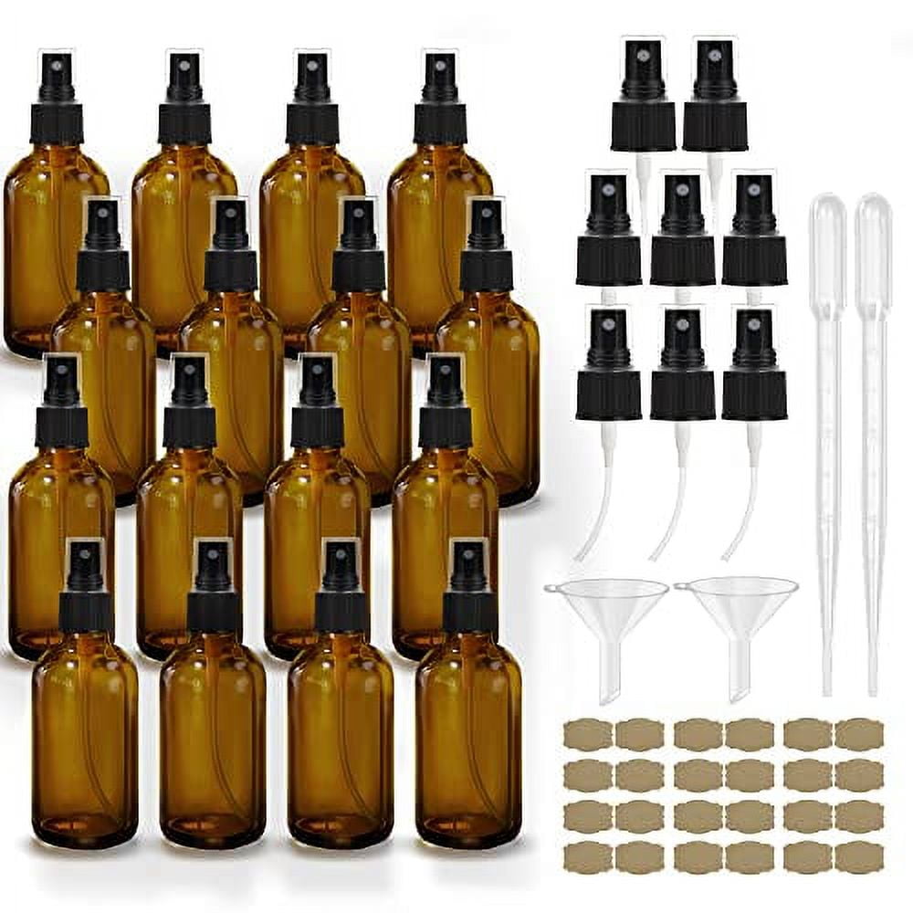 Amber Spray Bottles about 4oz Empty Small Glass Spray Bottle Fine Mist ...