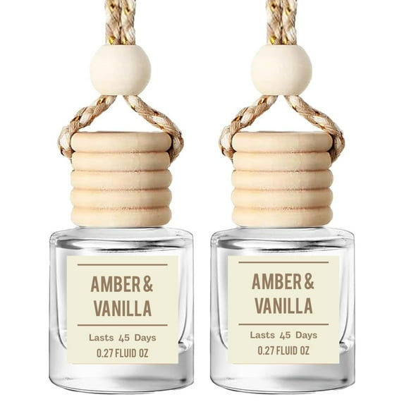 Amber & Vanilla Hanging Car Air Freshener – Long Lasting Essential Oil ...