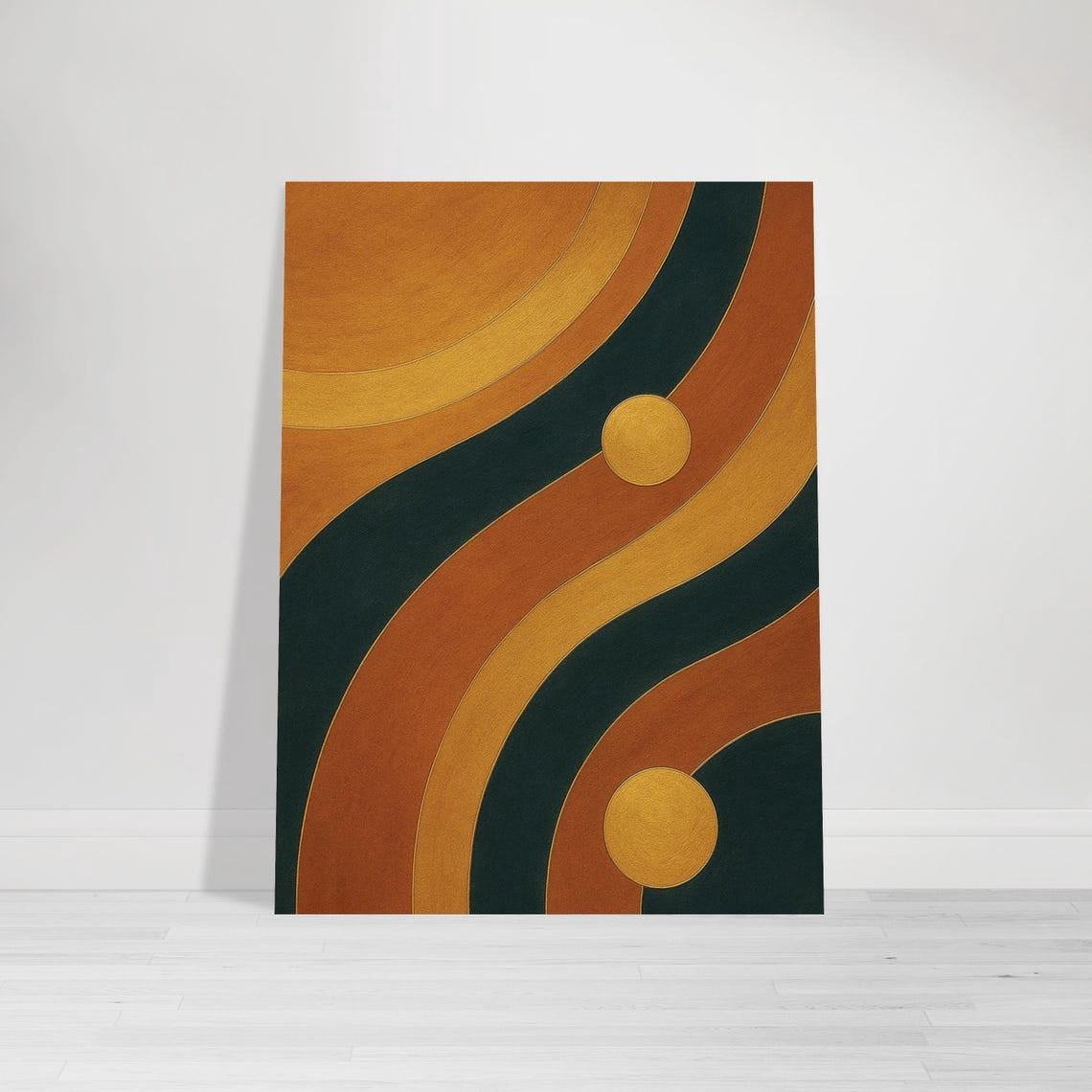 Amber Wave Flow Wall Art Abstract Geometric Wall Decor, Stretched ...
