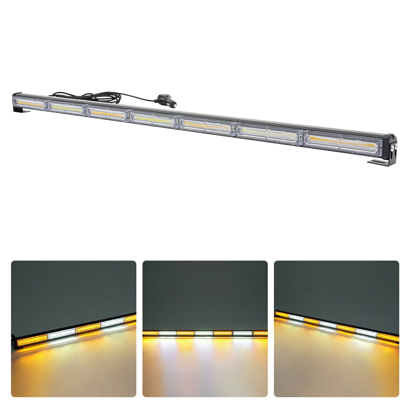 Amber White 40" Traffic Advisor Emergency Warning Light Bar,LED Strobe ...