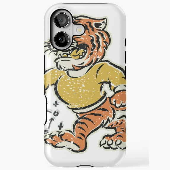 Amber Yellow Retro Tigers Play Design iPhone Case for iPhone 17 through ...