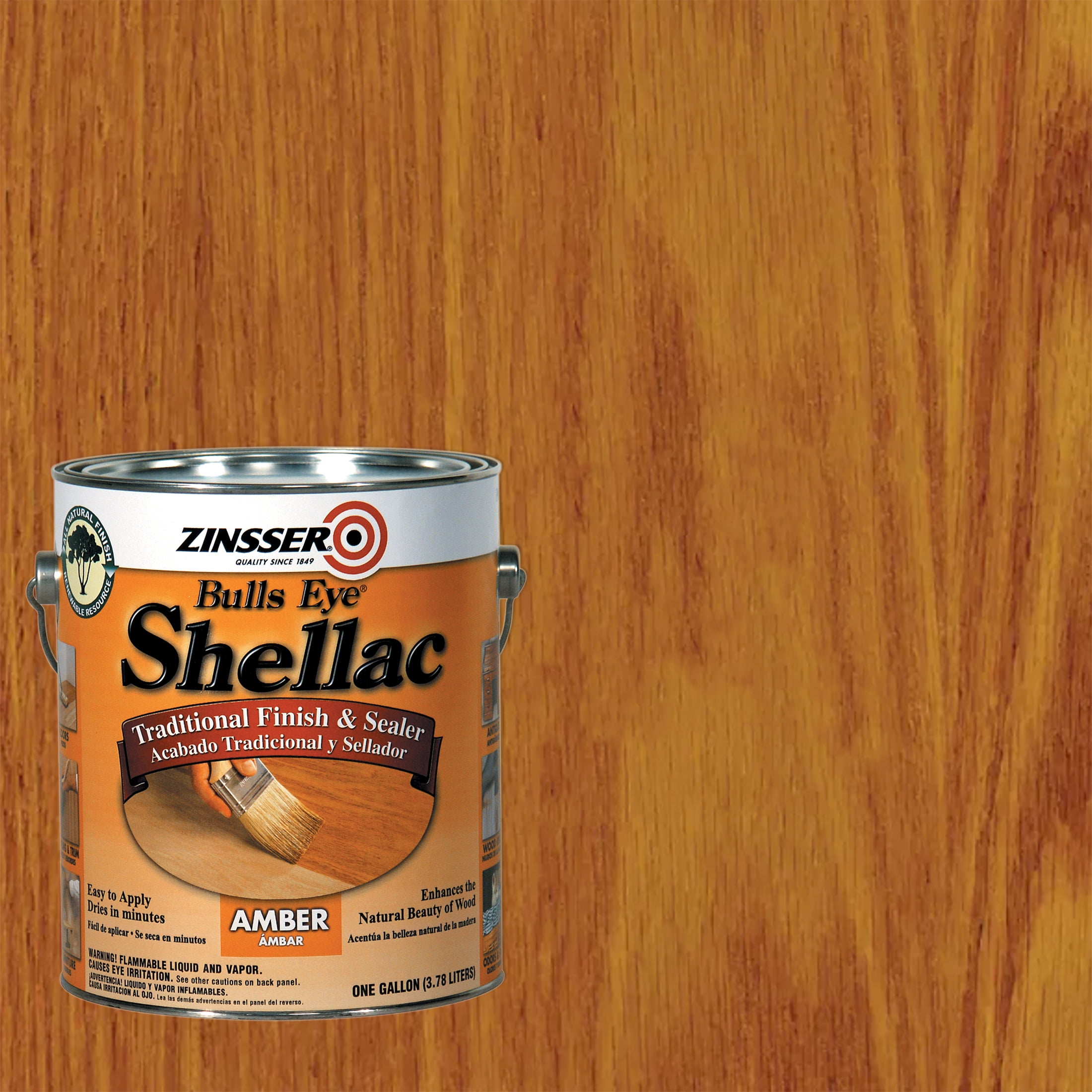 Amber, Zinsser Flat Bulls Eye Shellac Traditional Finish & Sealer ...