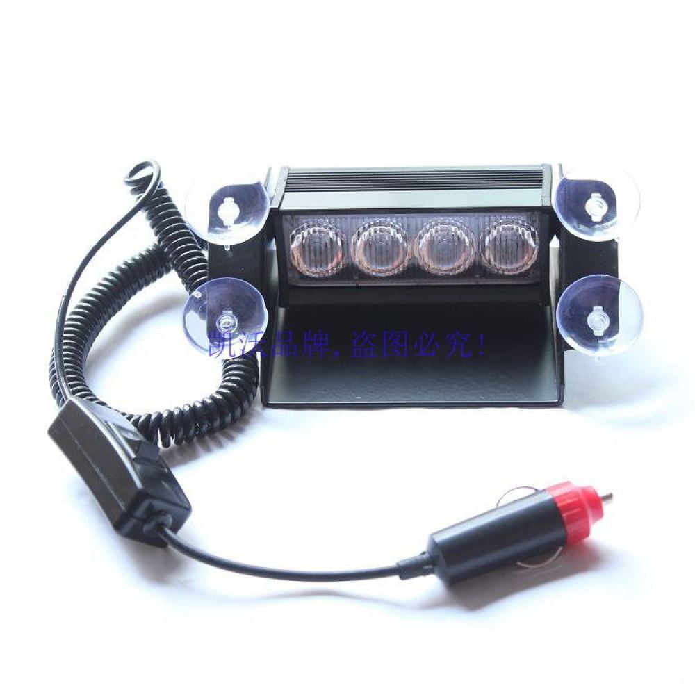 Amber and Red Leds Windshield Hazard Warning Light, Emergency Strobe ...