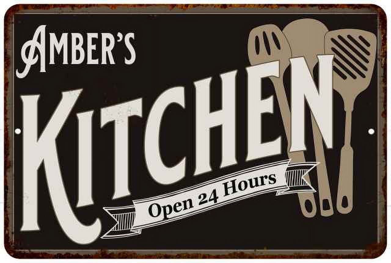Amber's Kitchen Sign Metal Wall Decor Gift 8x12 108120019142 - Walmart ...