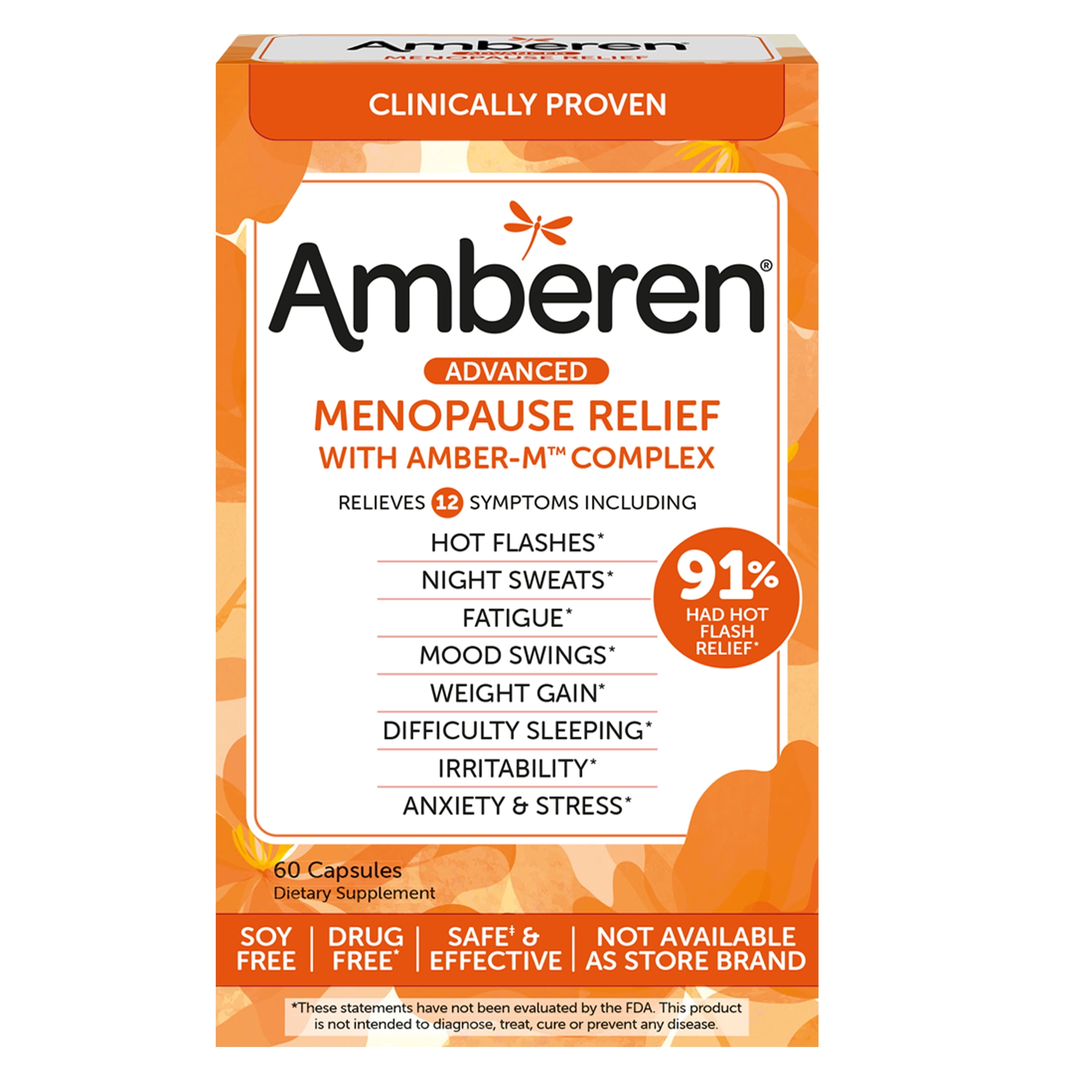 Amberen Multi Symptom Menopause Relief Supplements For Women Hot Flash