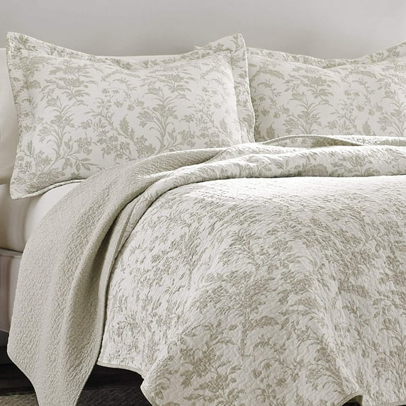 Amberley Beige Twin Quilt Set with Reversible Design - Walmart.com