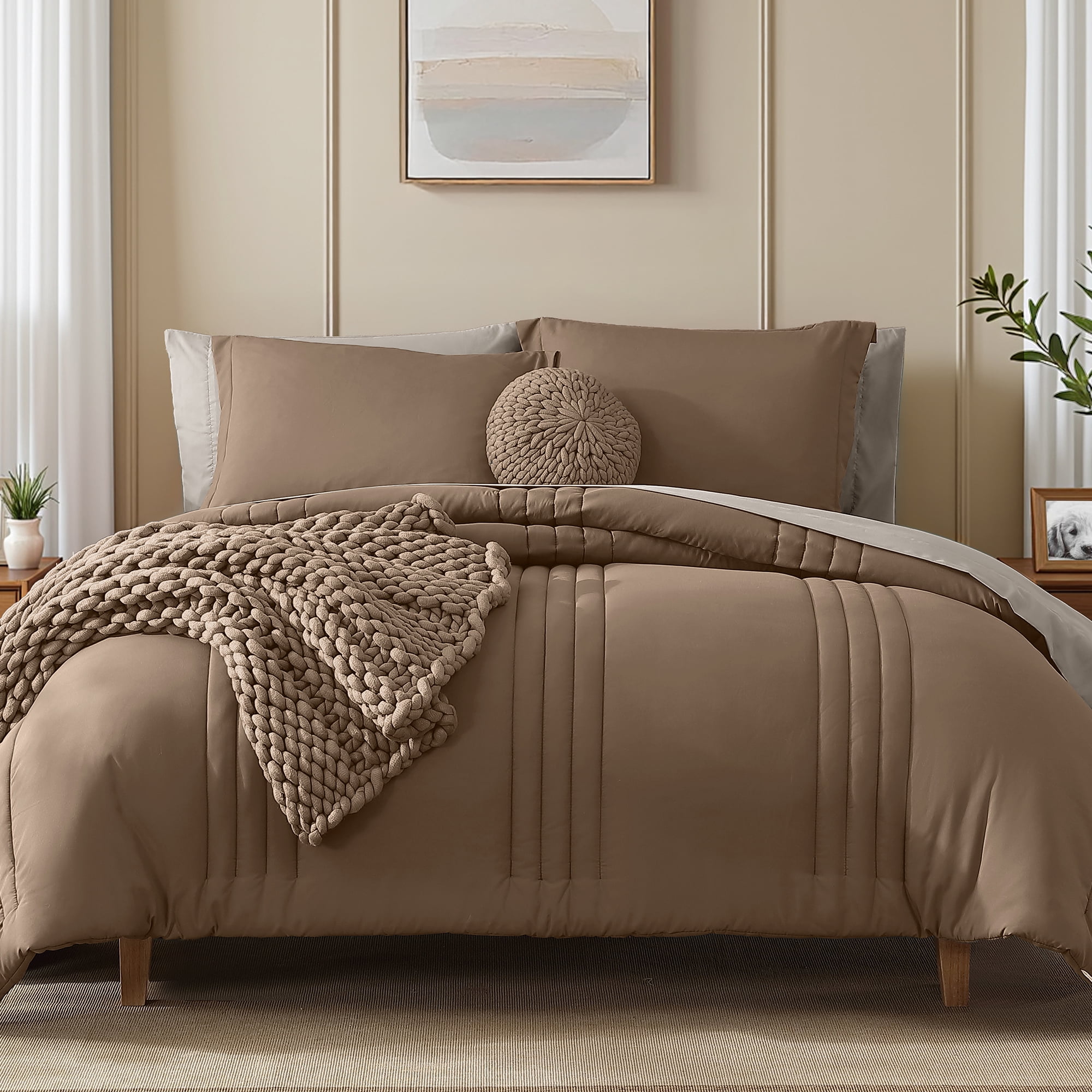 Amberspace California King Size Comforter Set - 7 Pieces Bed in a Bag ...