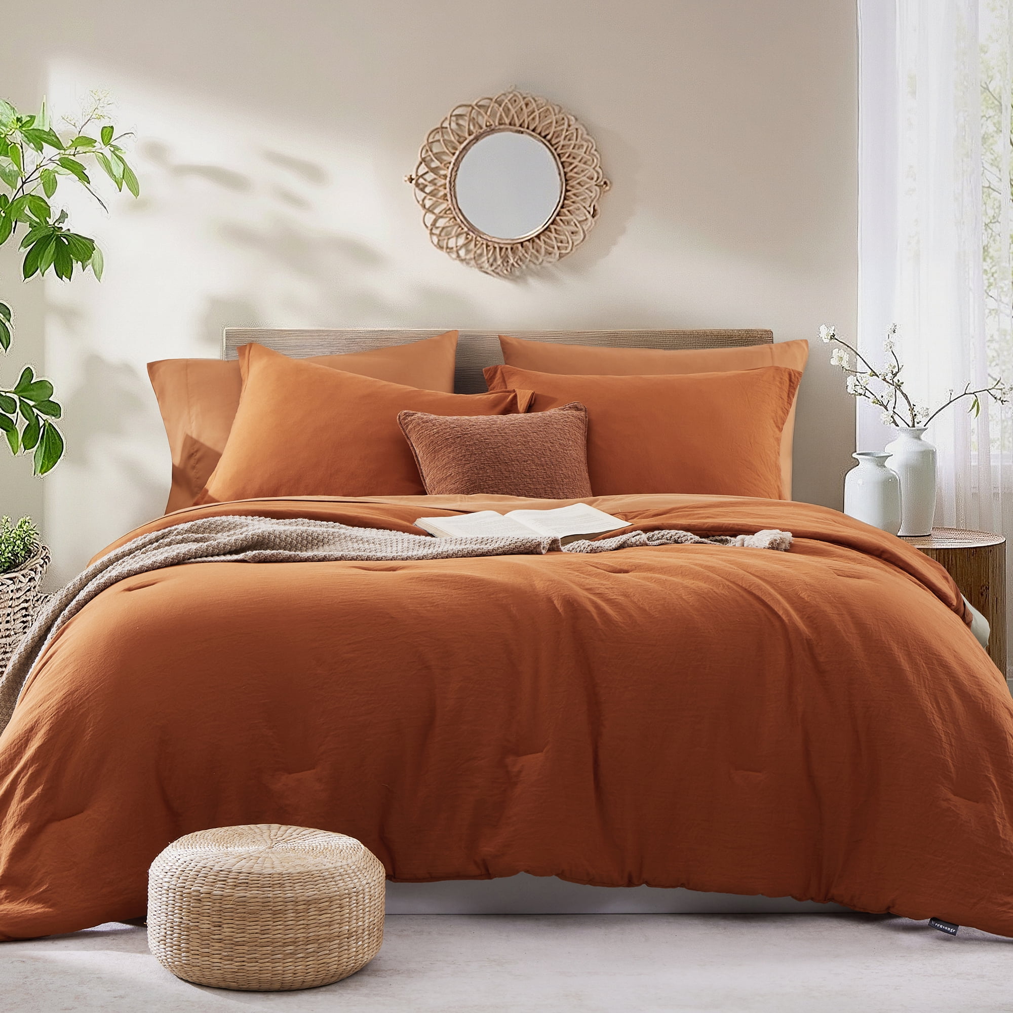 Amberspace Prewashed fabric 7-piece Bed in a Bag Comforter Set with ...