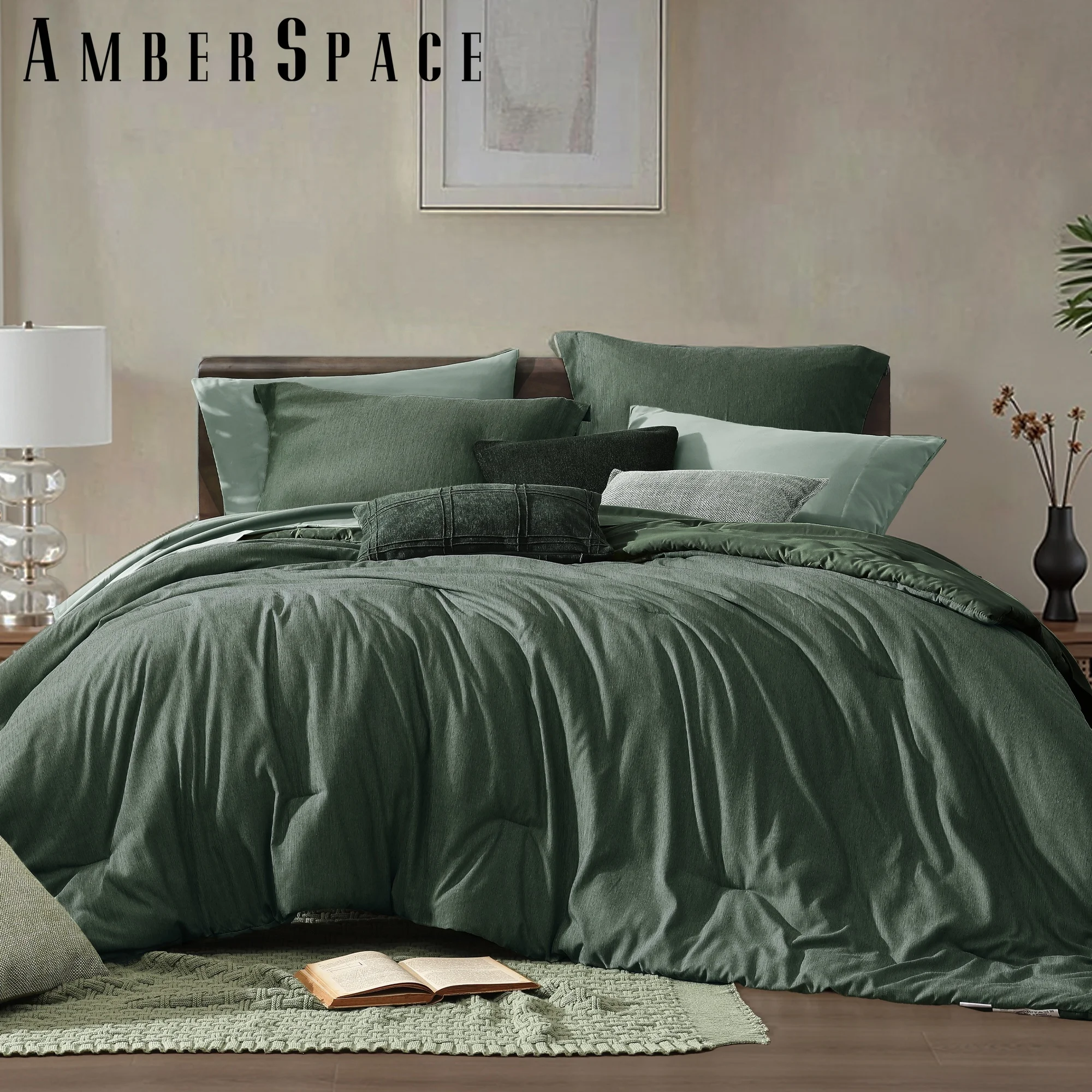 Amberspace Cationic Dyeing 7-piece Bed in a Bag Comforter Set with ...