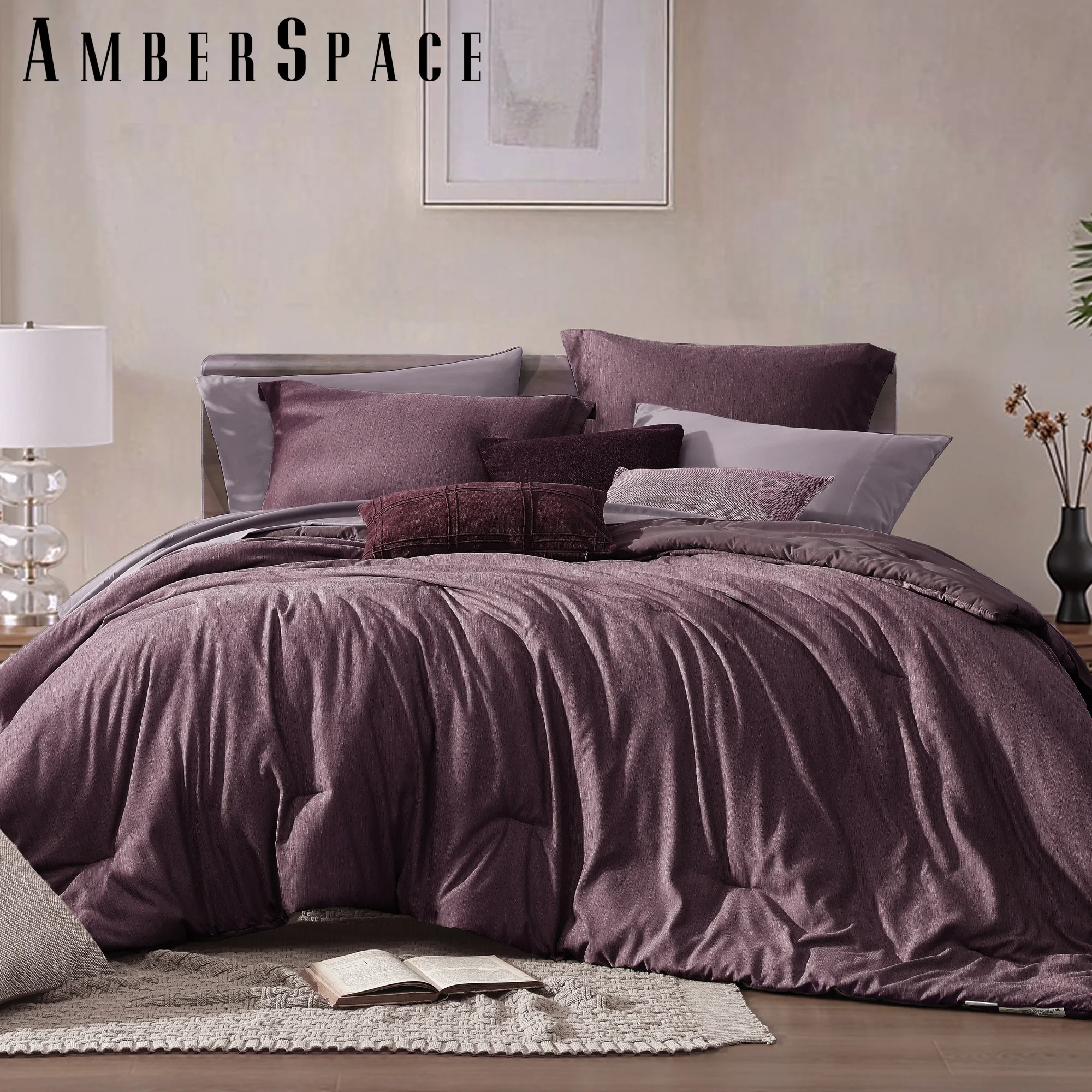 Amberspace Cationic Dyeing 7-piece Bed in a Bag Comforter Set with ...