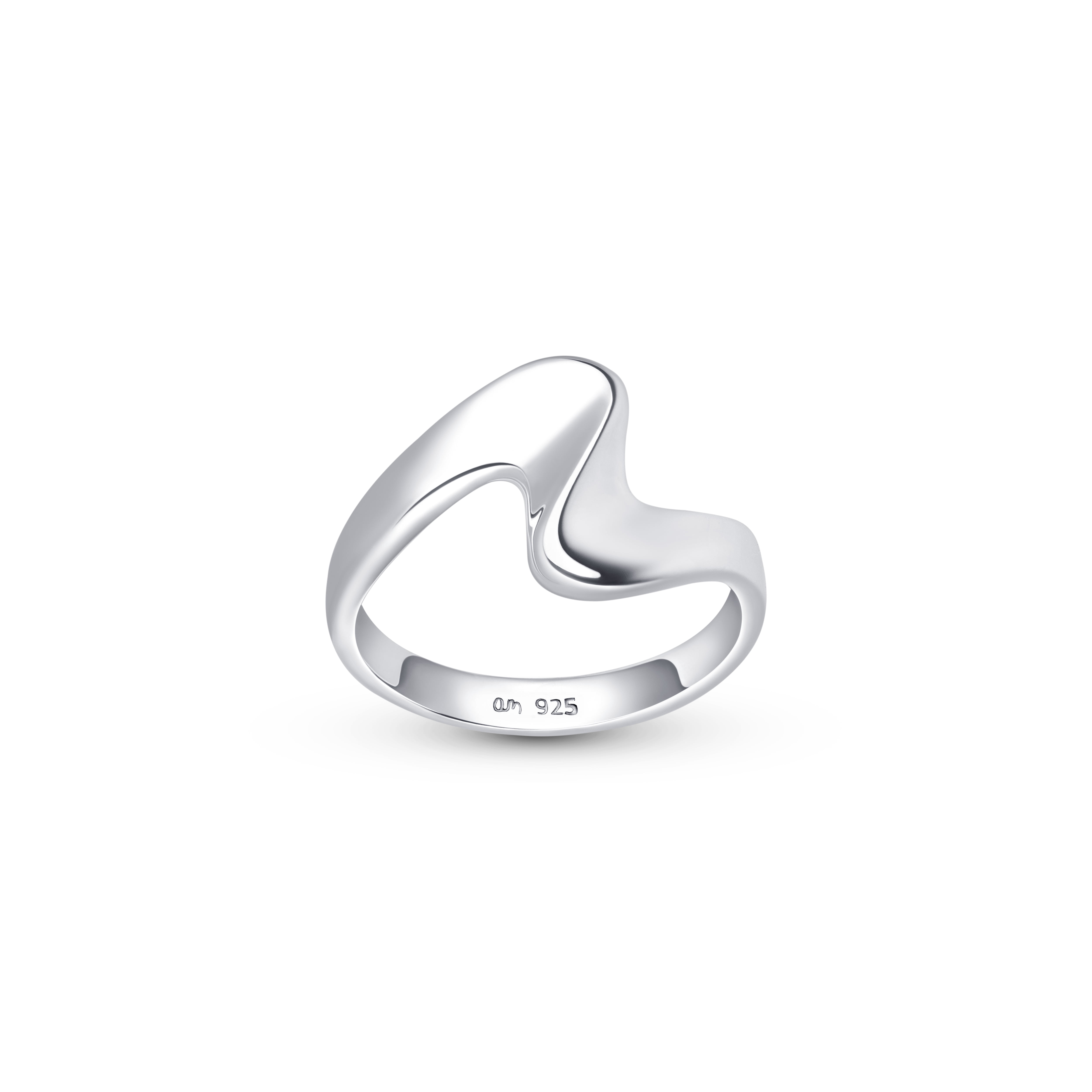 Amberta Solid 925 Sterling Silver Wave Ring for Women | Ocean Wave Ring Sterling Silver | Silver ...