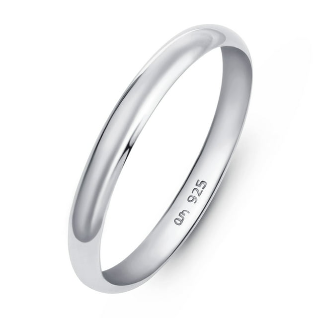 Amberta Women 925 Sterling Silver Wedding Band Ring: 2.5 mm Sterling ...