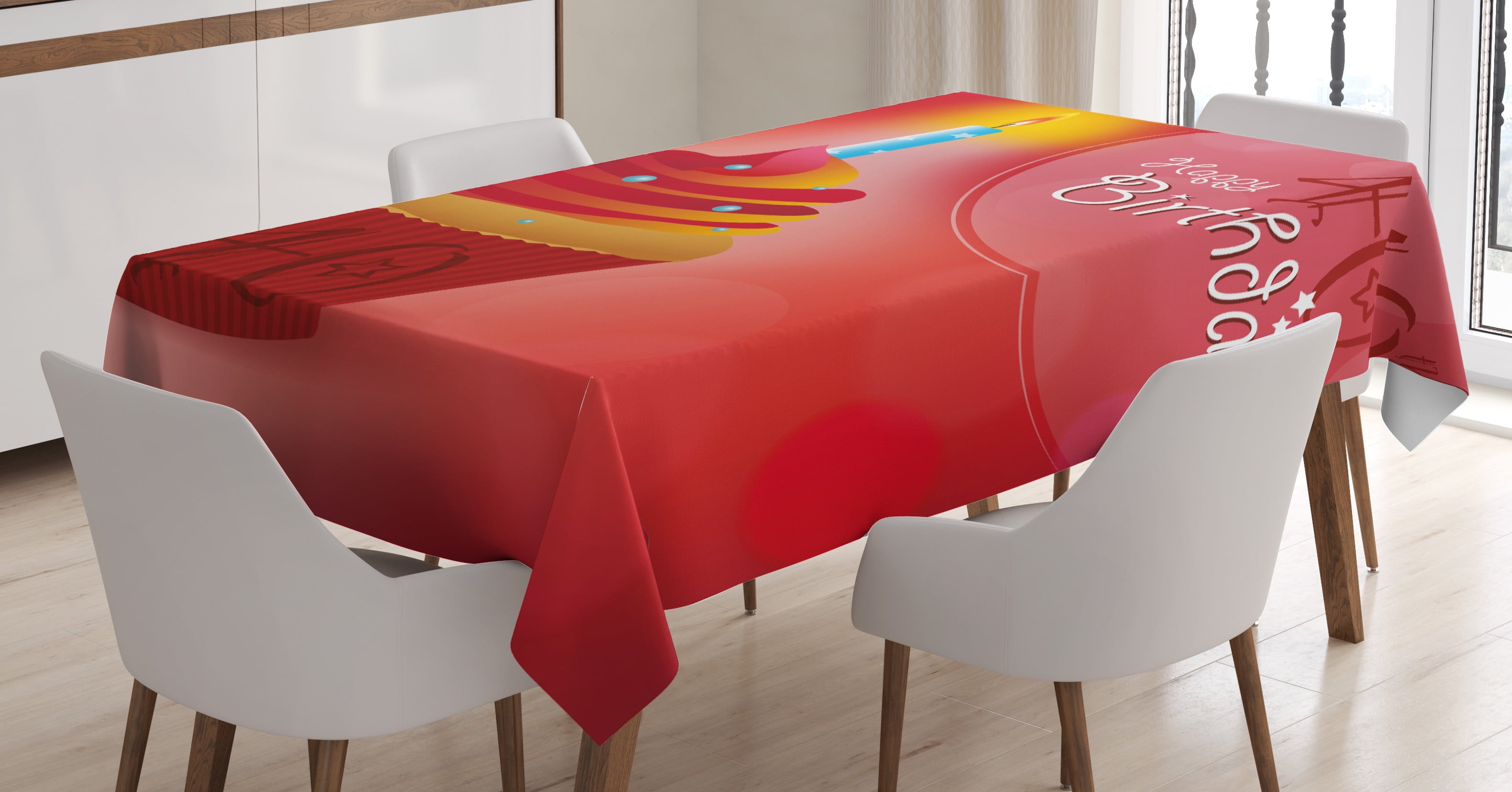 Ambesonne 40th Birthday Tablecloth Rectangular Table Cover, Cupcake ...