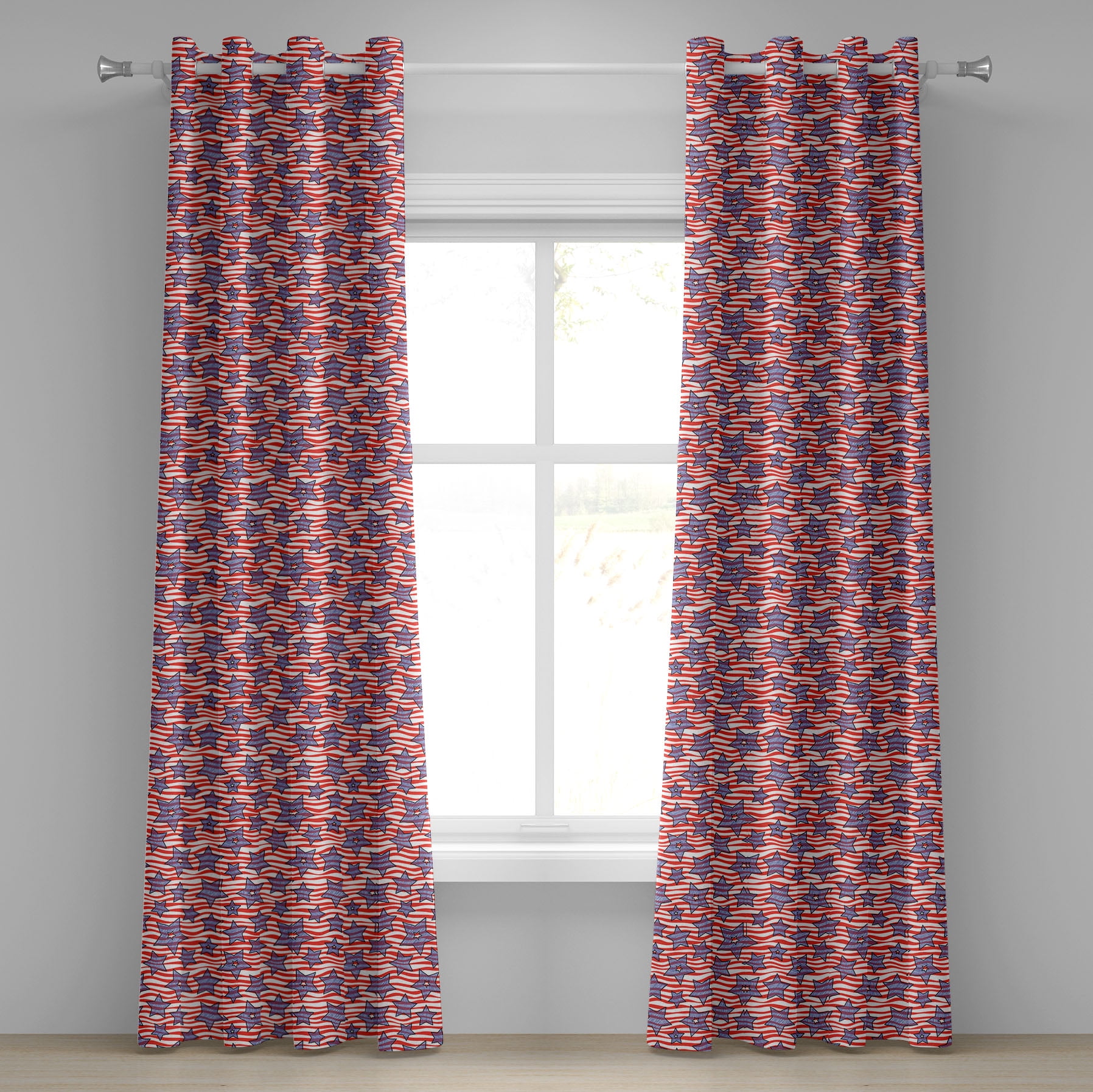 Ambesonne 4th of July Grommet Curtain, Flag of America, 50" x 72", Red ...