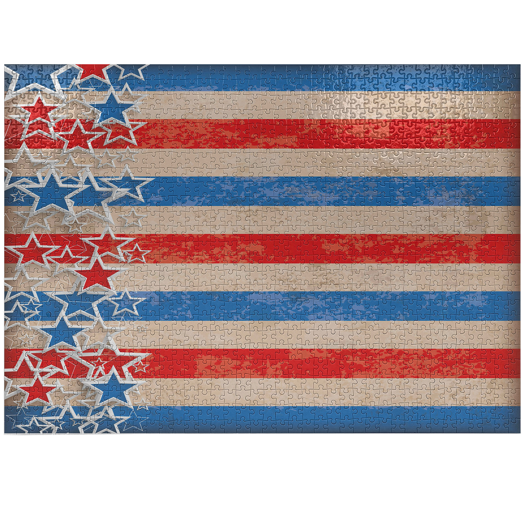 Ambesonne 4th of July Jigsaw Puzzle Durable Cardboard, Patriotic Grunge ...