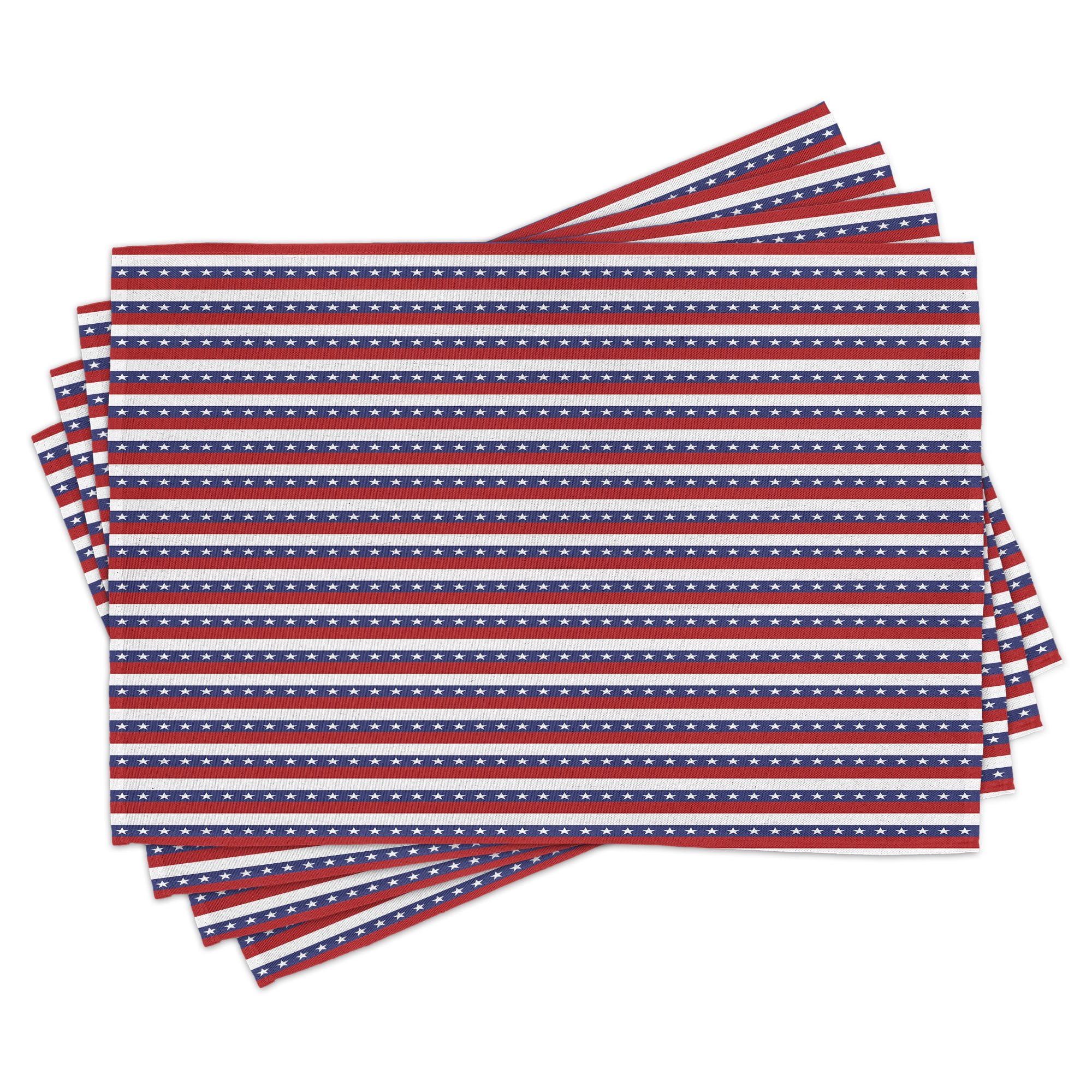 Ambesonne 4th of July Place Mats Set of 4, American Flag Motif ...