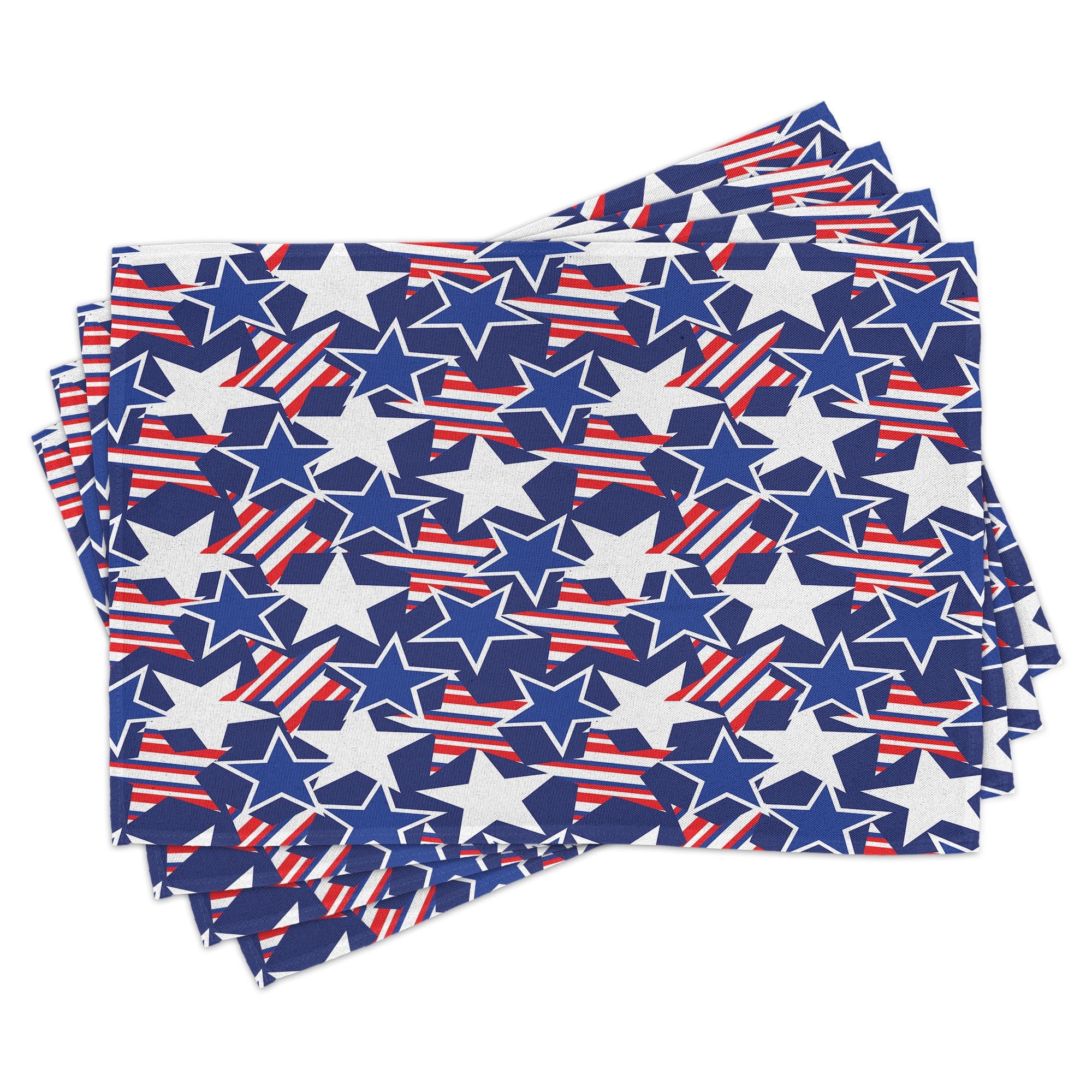 Ambesonne 4th July Place Mats Set of 4,Patriotic American Flag, Outdoor ...