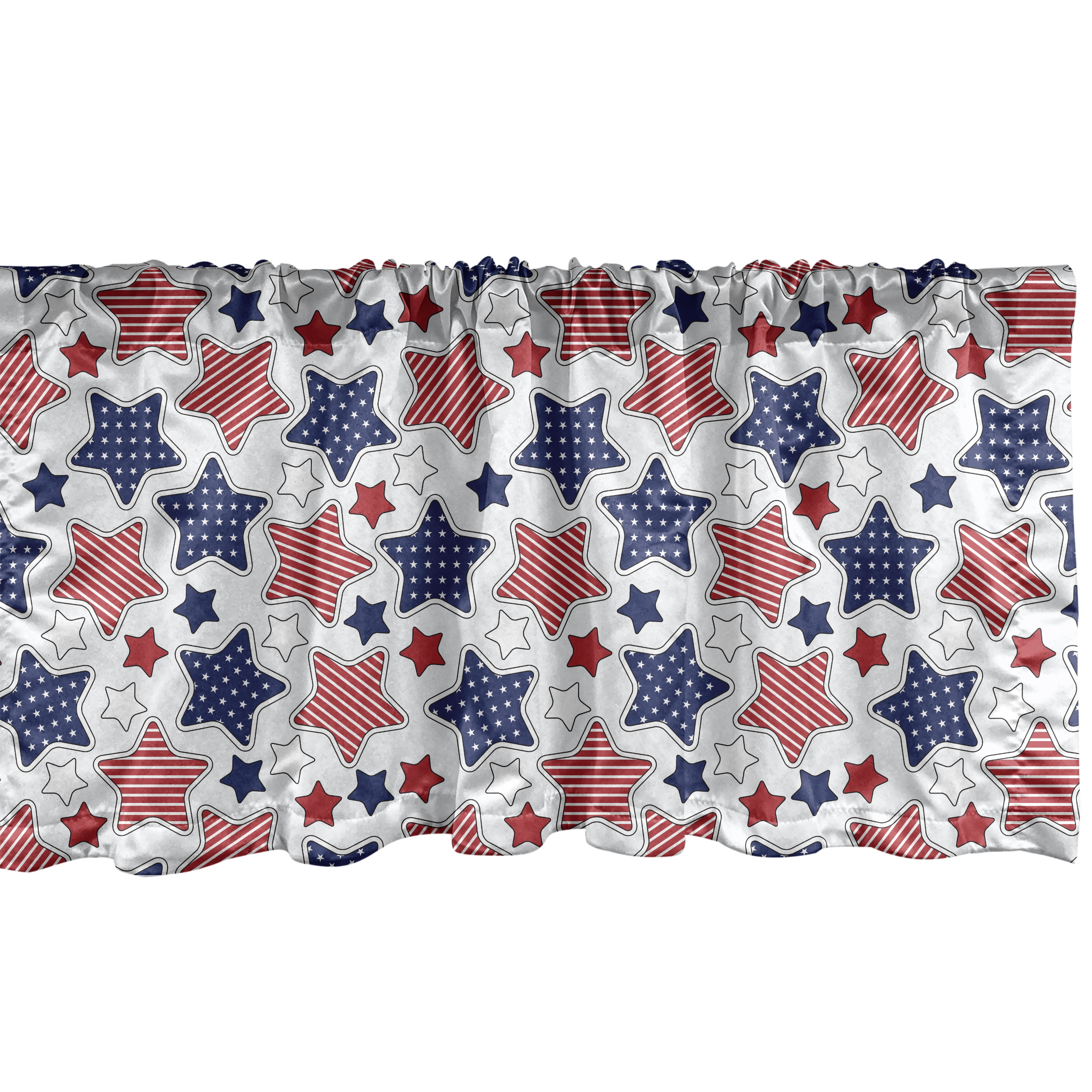 Ambesonne 4th of July Window Valance, Grunge Pattern USA, 54" X 18 ...