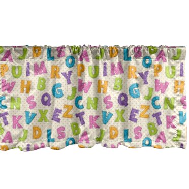Ambesonne ABC Curtains, Letters Alphabet ABC, Pair of 28"x84 ...