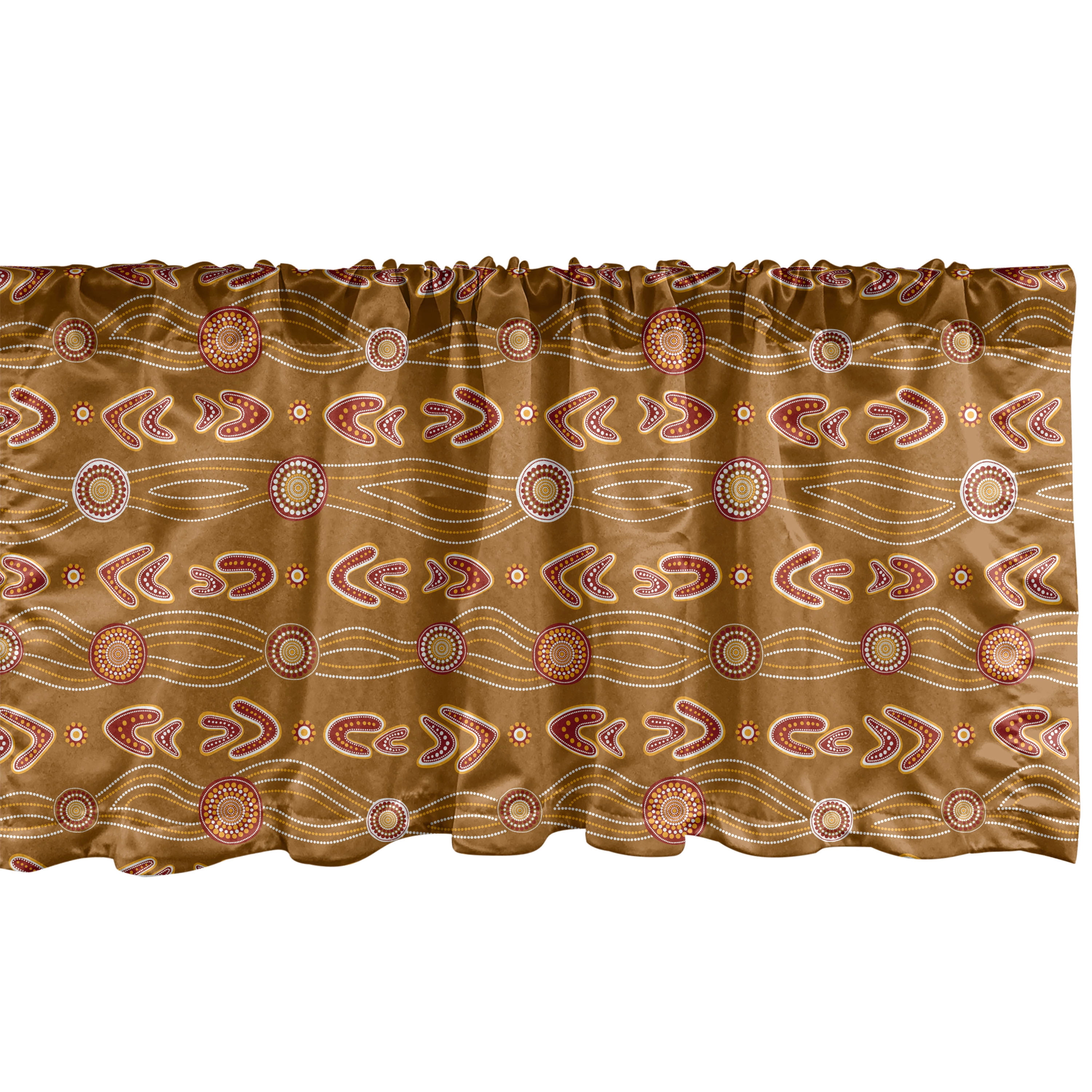 Ambesonne Aboriginal Window Valance, Dotted Waves Art Motifs, 54" X 18 ...