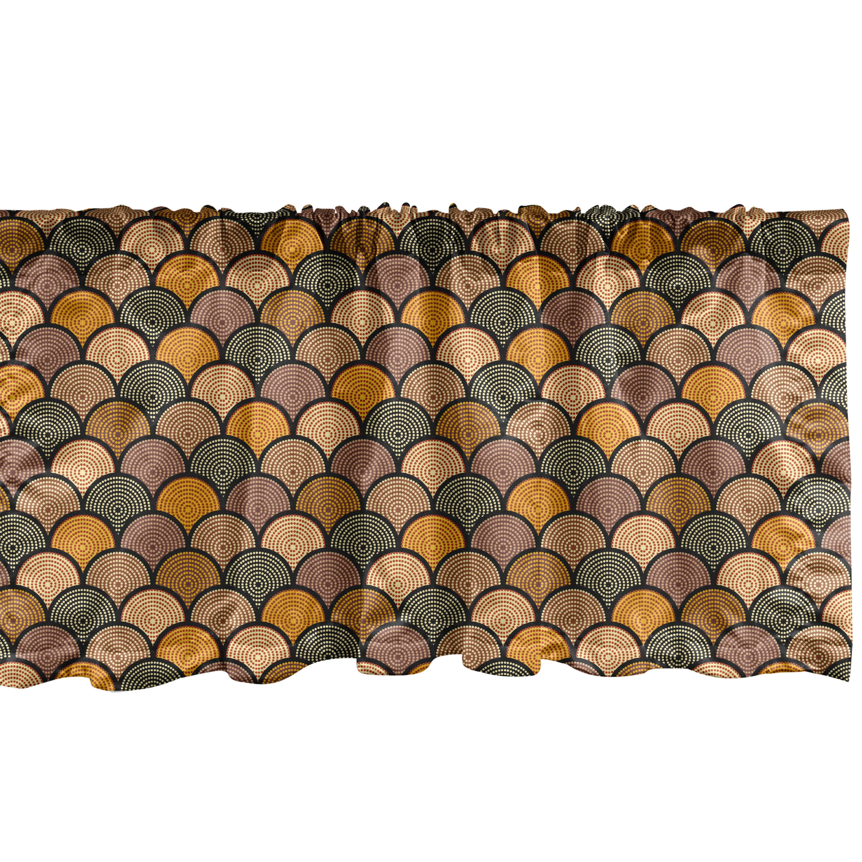Ambesonne Aboriginal Window Valance, Rounds in Earth Tones, 54" X 18 ...