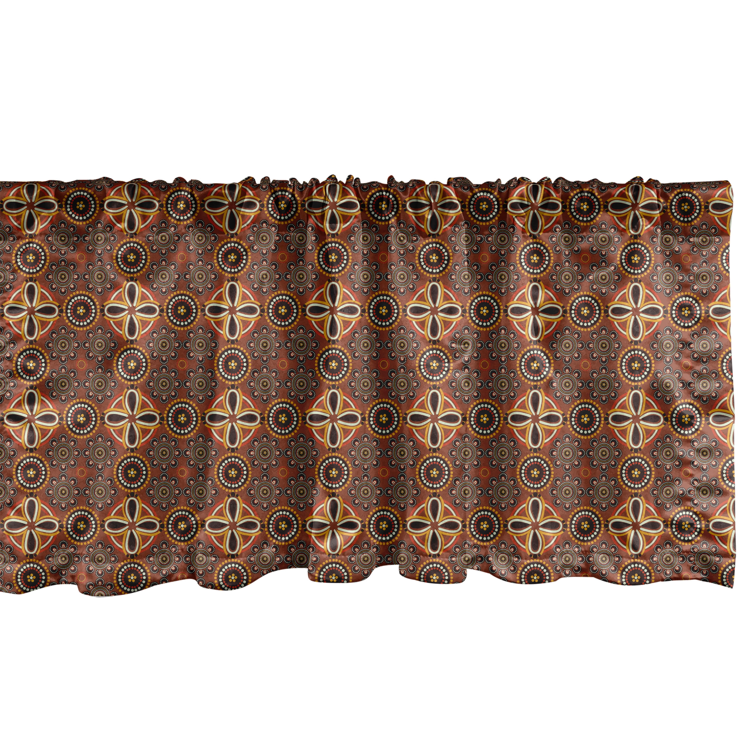 Ambesonne Aboriginal Window Valance, Traditional Flower Motif, 42" x 18 ...