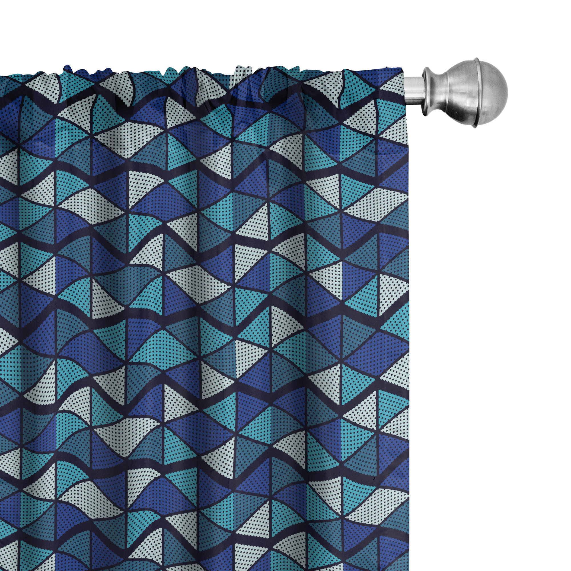 Ambesonne Abstract 4-Panel Curtains, Dark Geometric Triangles, 56"x63 ...