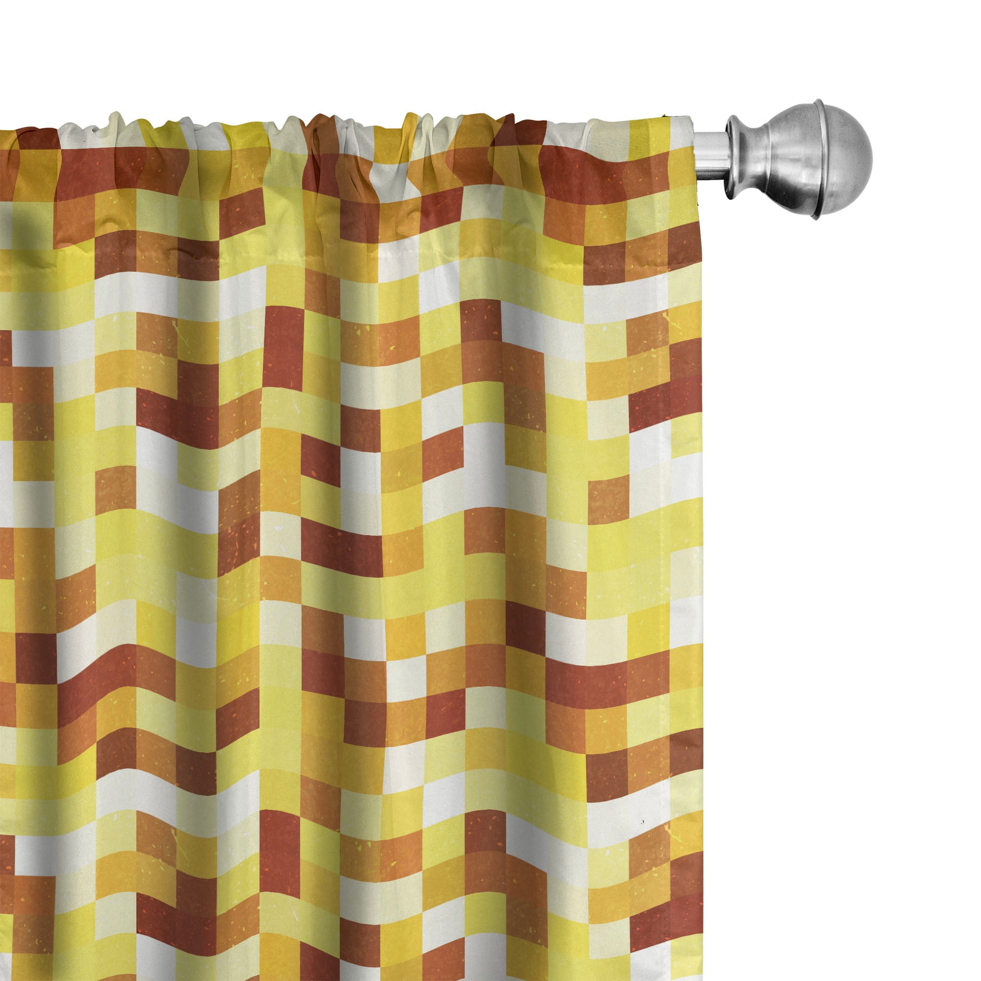 Ambesonne Abstract 4-Panel Curtains, Pixel Art Grunge Squares, 56"x84 ...