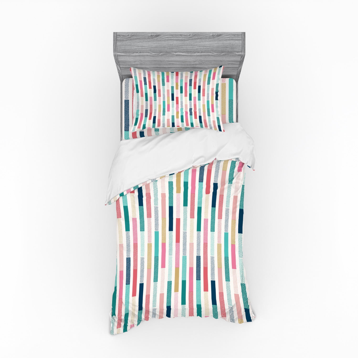 Ambesonne Abstract Bedding Set 3 Pcs, Avant-Garde Color Stripes, Twin ...