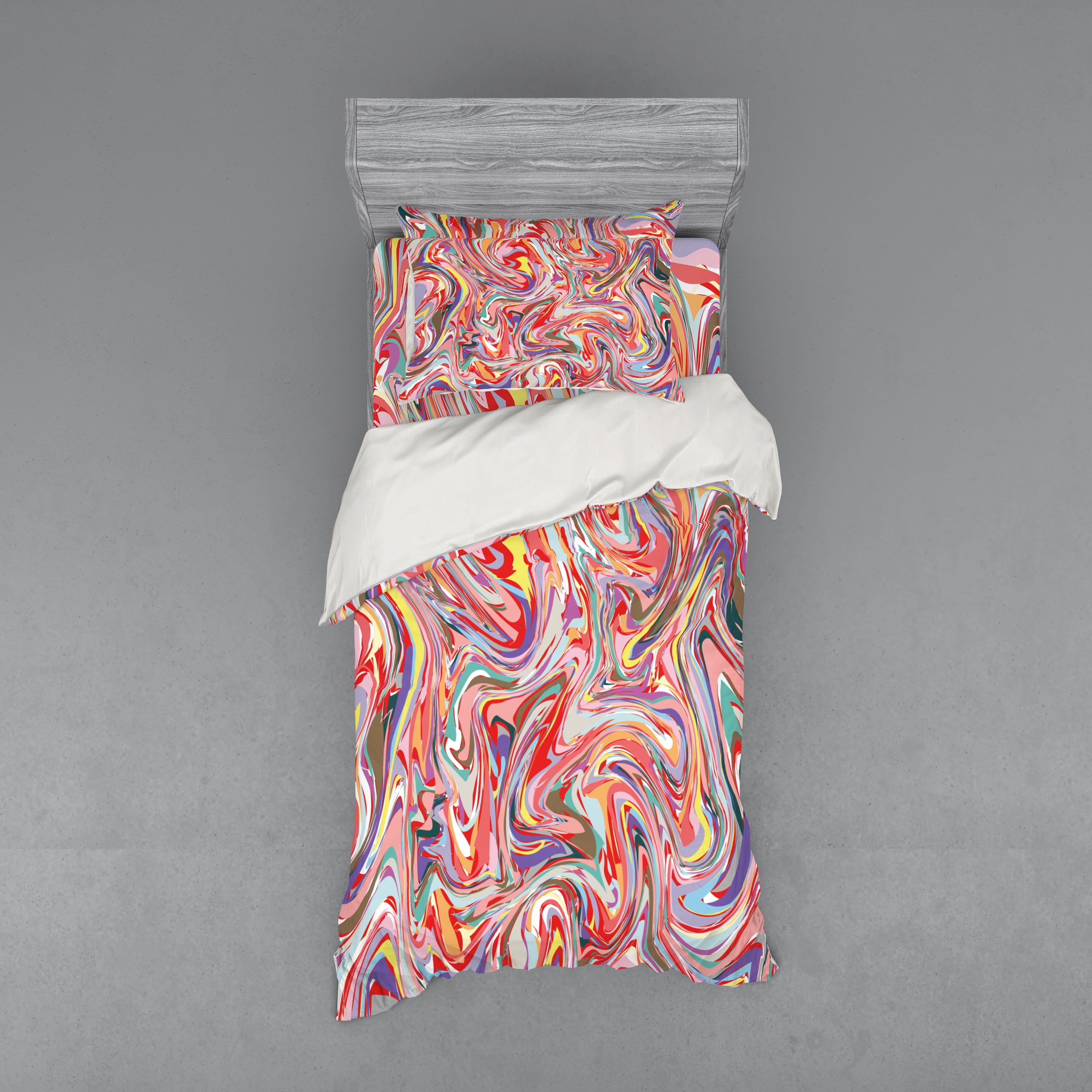 Ambesonne Abstract Bedding Set 3 Pcs, Flow Splash, Twin XL, Multicolor ...