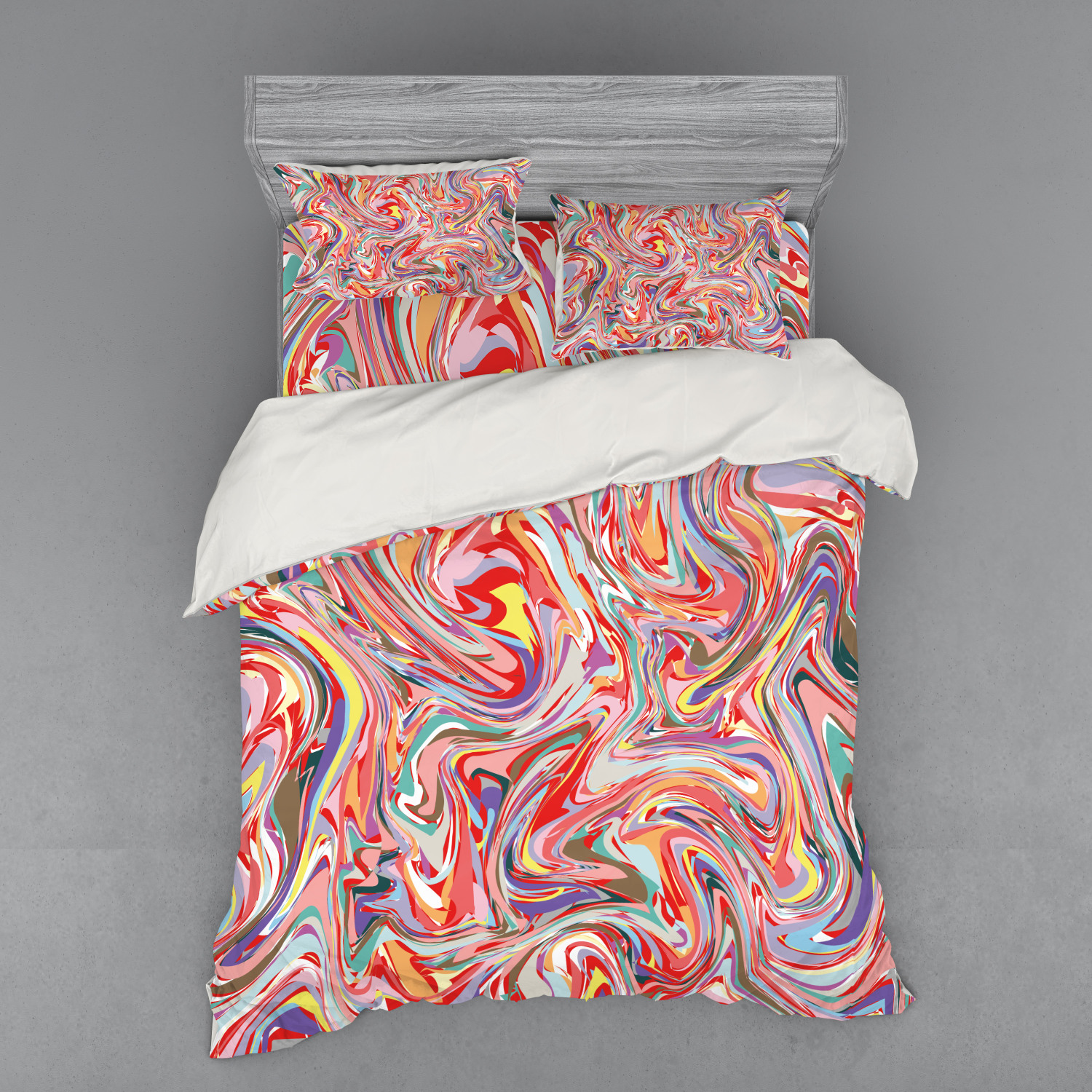 Ambesonne Abstract Bedding Set 4 Pcs, Flow Splash, Queen, Multicolor ...