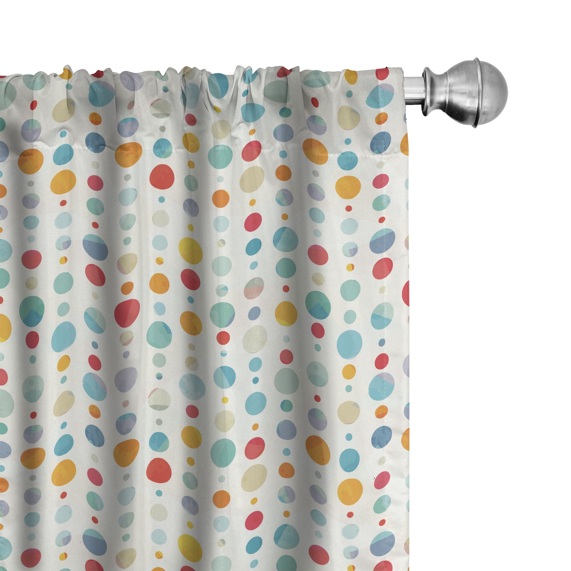 Ambesonne Abstract Curtains, Colorful Large Dots, Pair of 28"x63 ...