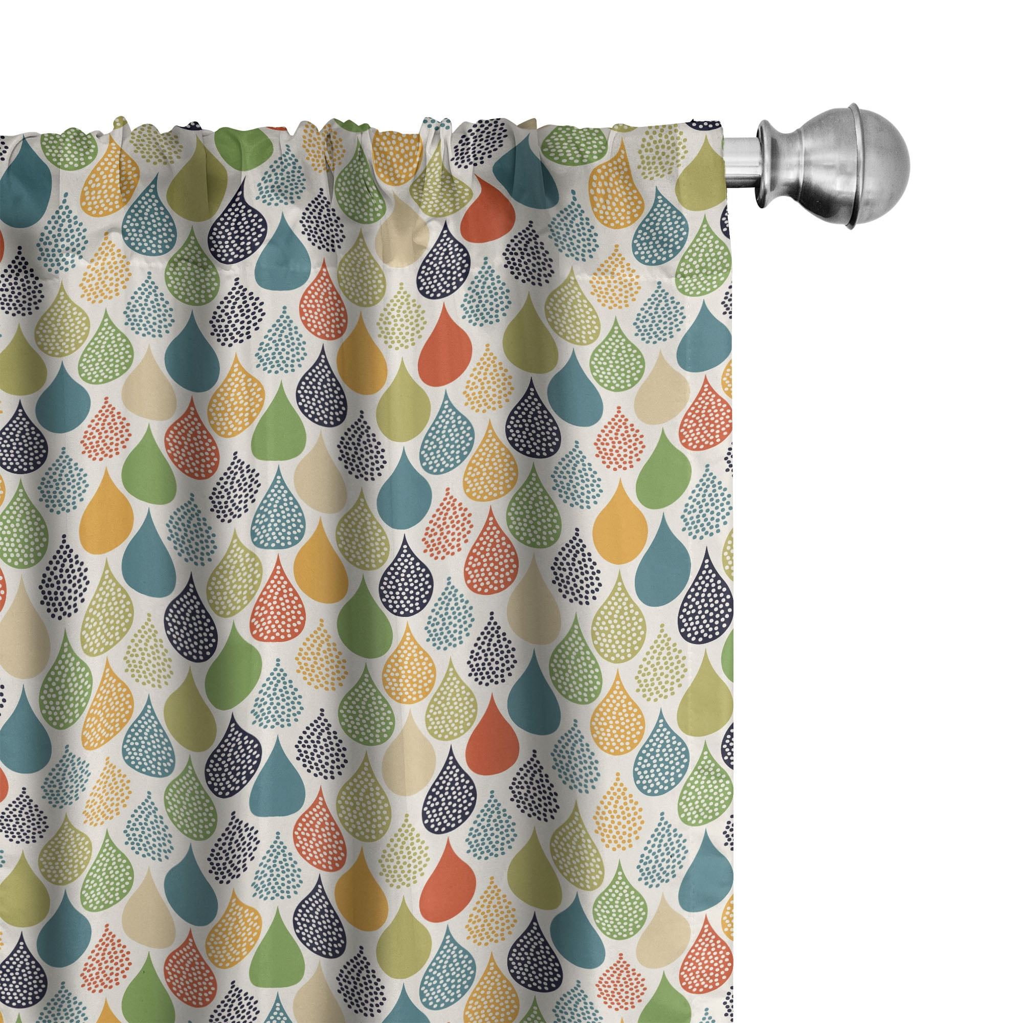 Ambesonne Abstract Curtains, Colorful Large Drops, Pair of 28"x84 ...