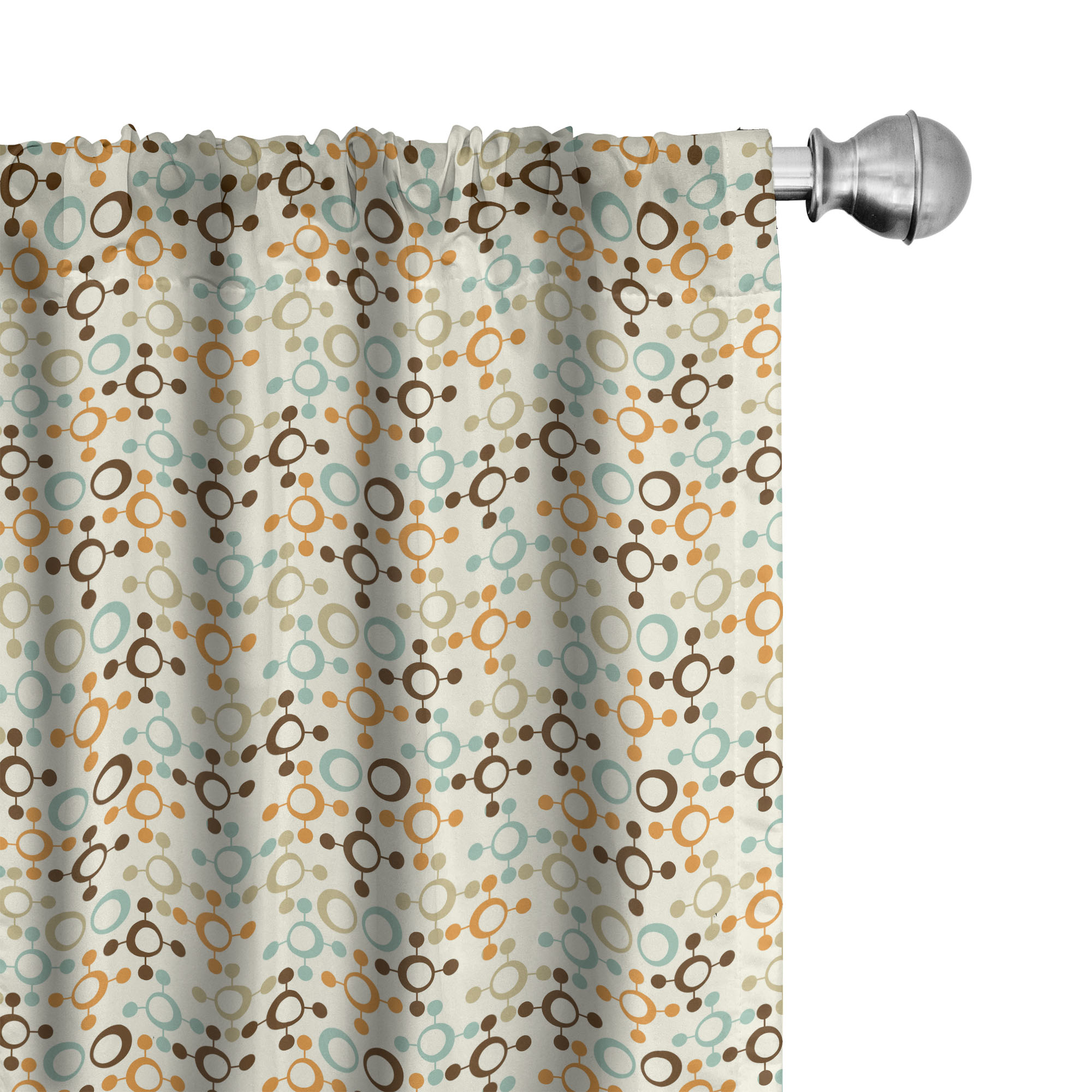 Ambesonne Abstract Curtains, Funky Molecule Like, Pair of 28"x63 ...