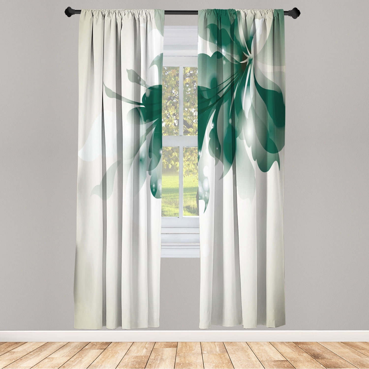 Ambesonne Abstract Curtains, Gradient Toned Flowers Art, Pair of 28"x63 ...