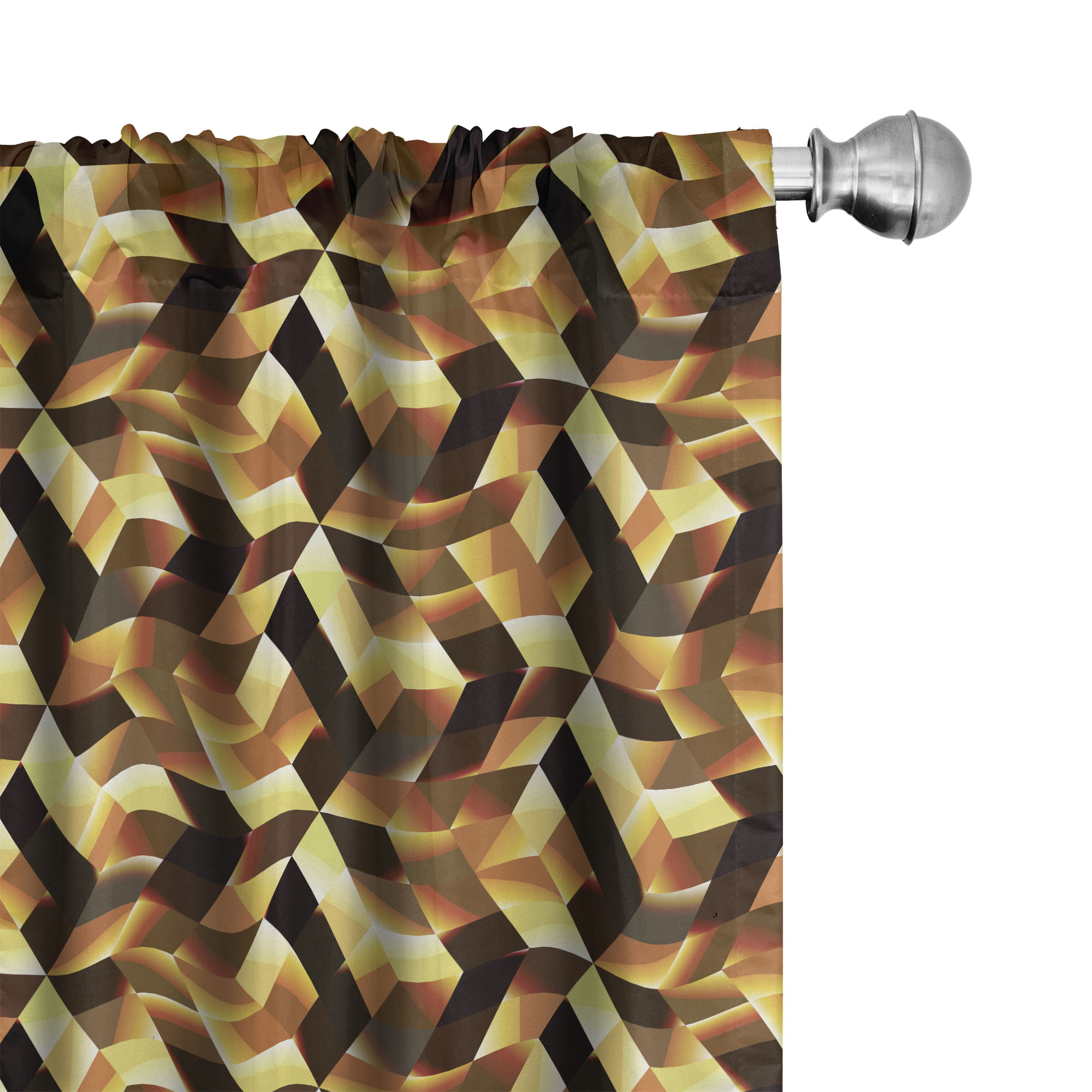 Ambesonne Abstract Curtains, Graphic Cubes Blocks, Pair of 28"x63 ...