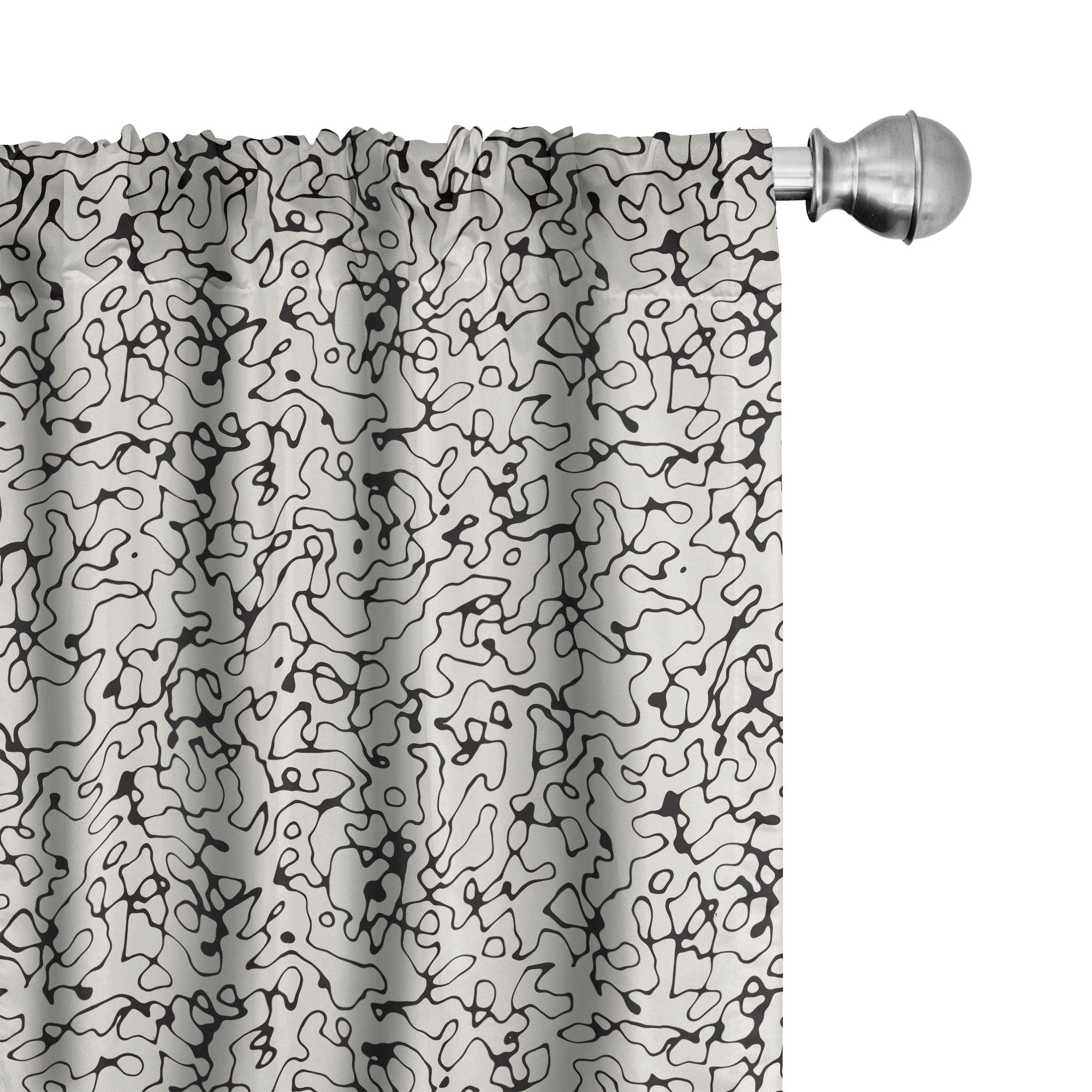 Ambesonne Abstract Curtains, Jumble Messy Lines, Pair of 28"x63", Black ...