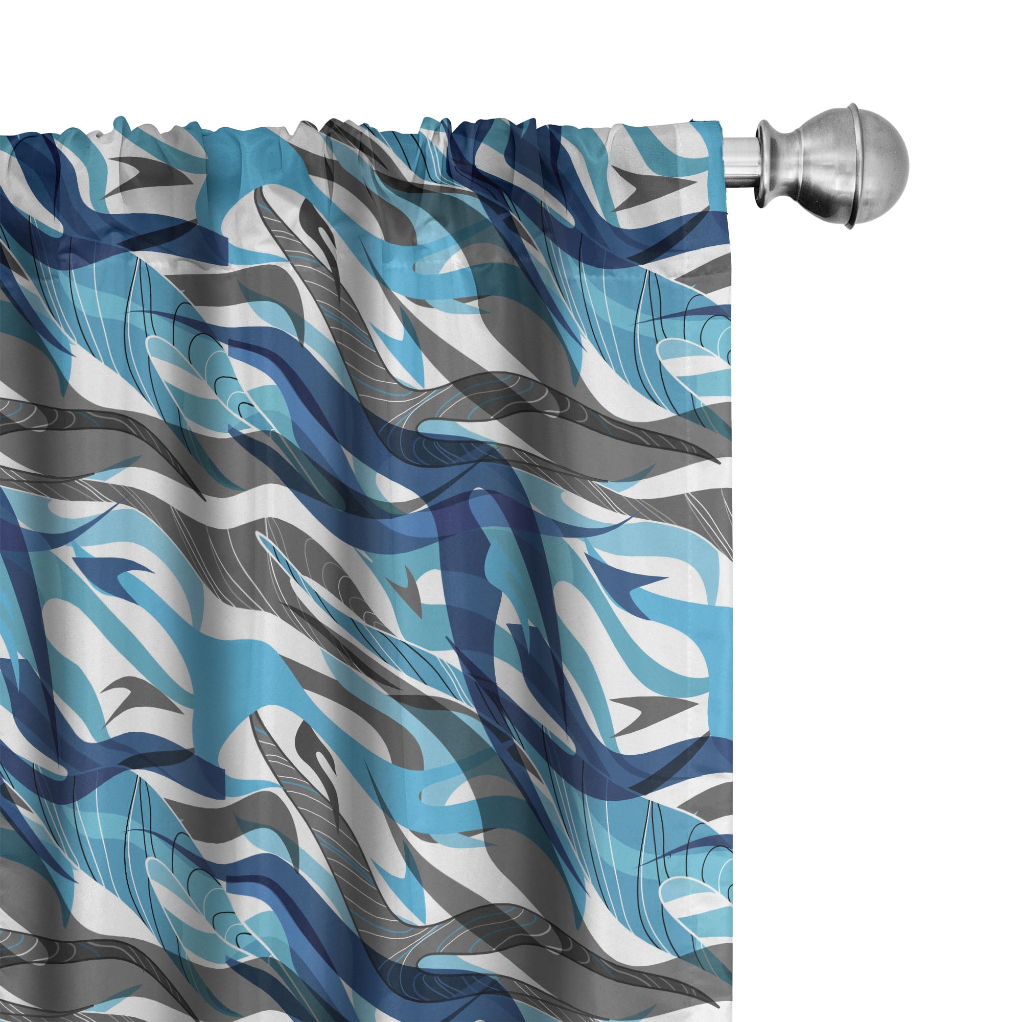 Ambesonne Abstract Curtains, Modern Art Stripes, Pair of 28"x95", Grey ...