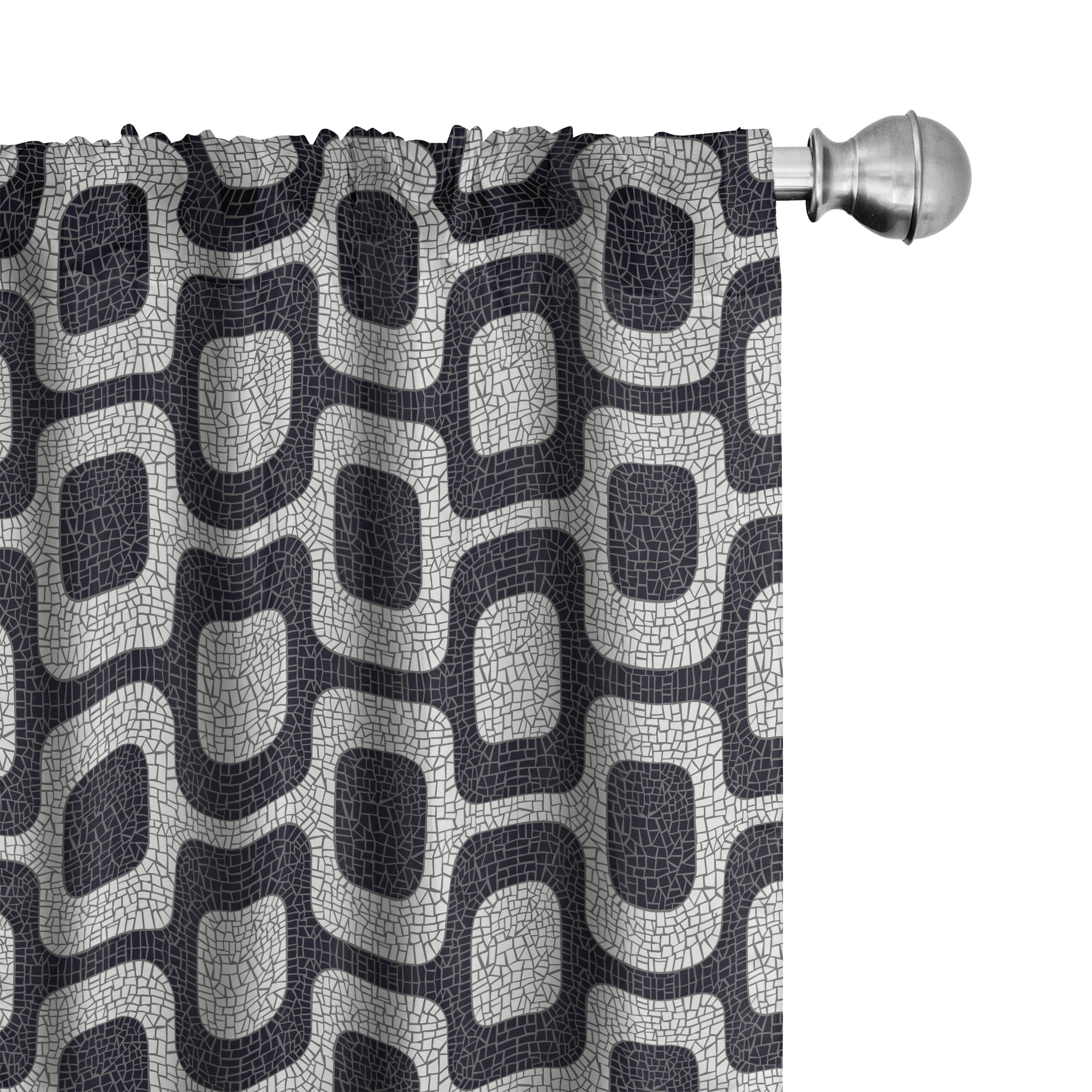 Ambesonne Abstract Curtains, Modern Pavement Mosaic, Pair of 28"x63 ...