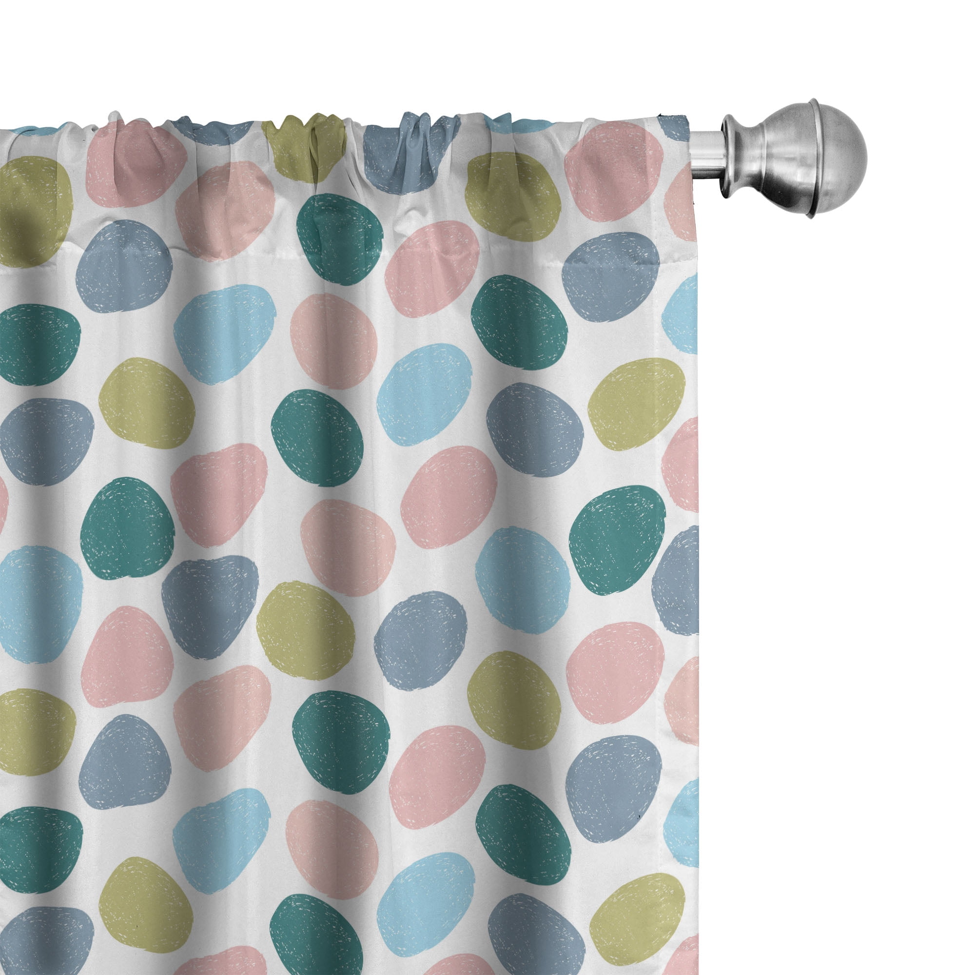 Ambesonne Abstract Curtains, Pastel Big Polka Dots Art, Pair of 28"x84 ...