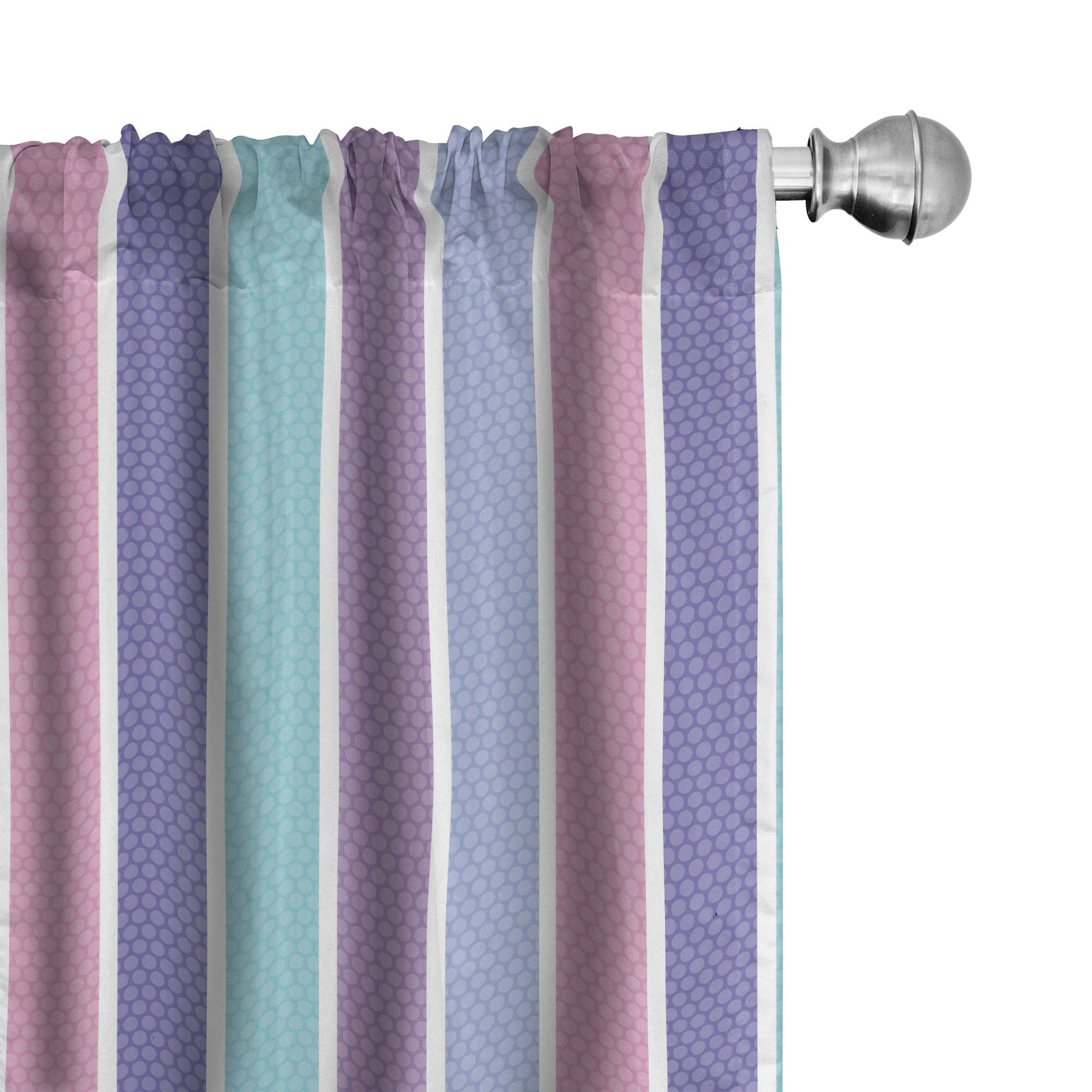 Ambesonne Abstract Curtains, Polka Dot with Stripes, Pair of 28"x95 ...