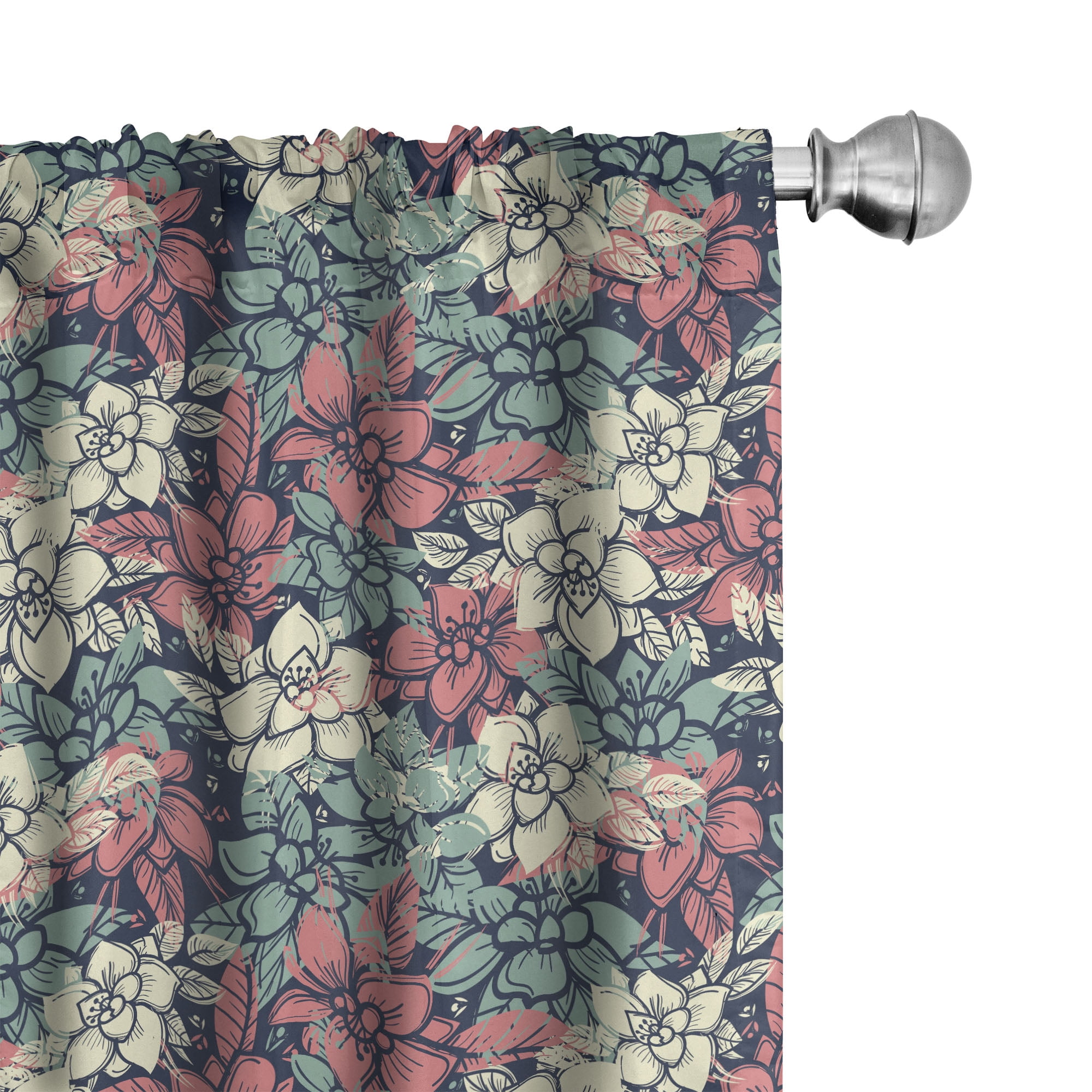 Ambesonne Abstract Curtains, Vintage Summer Romantic, Pair of 28"x84 ...