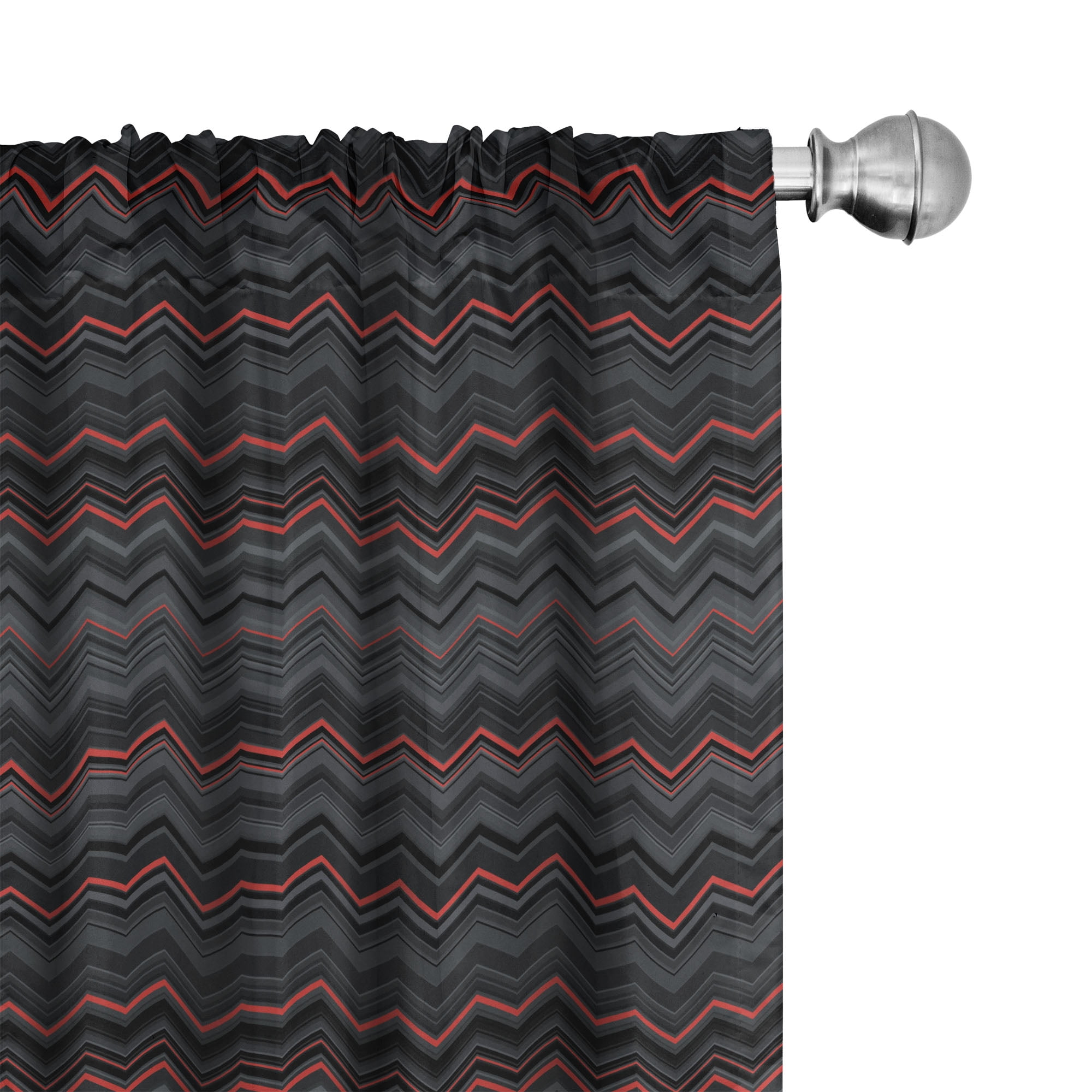 Ambesonne Abstract Curtains, Zigzag Chevron Theme Art, Pair of 28"x84 ...