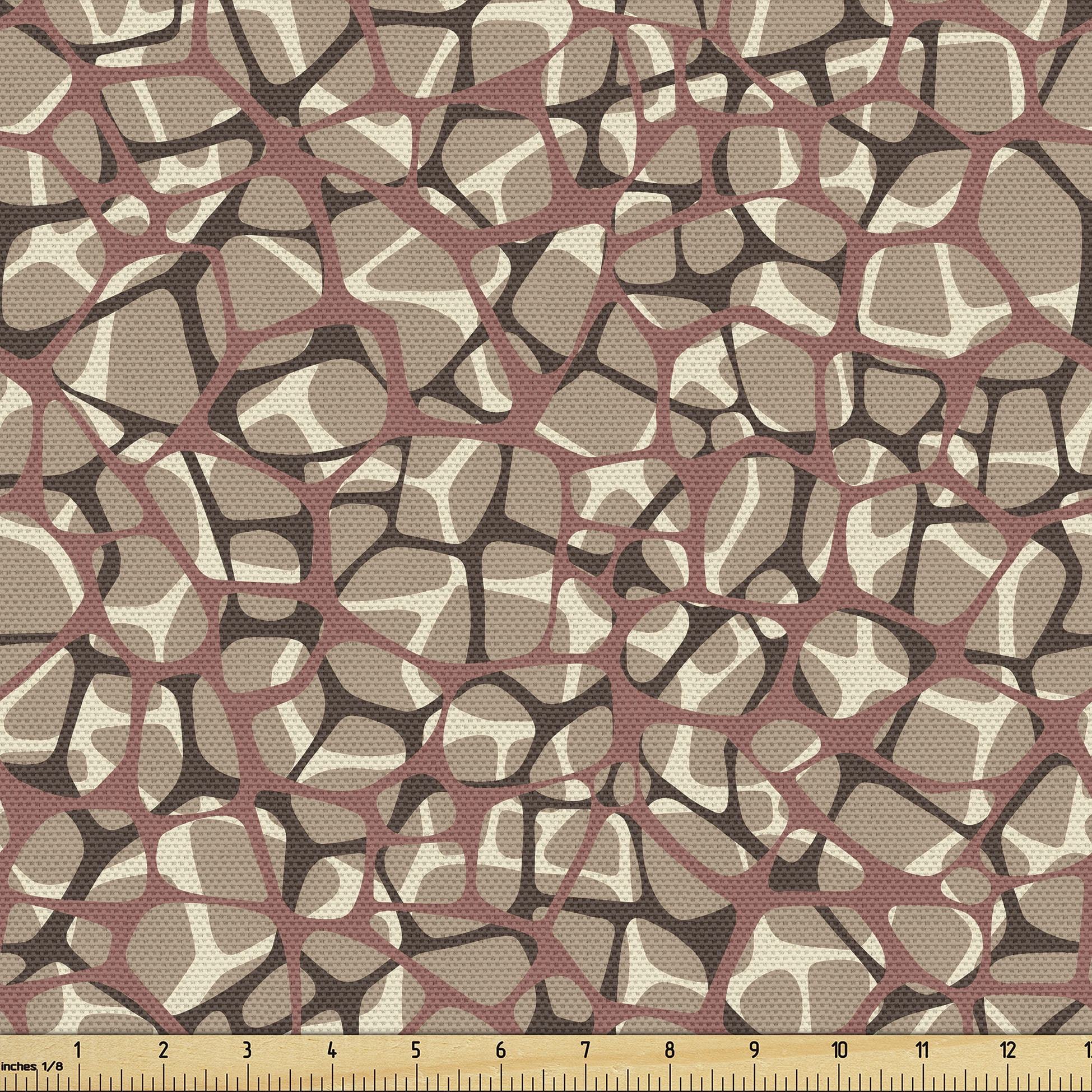 Ambesonne Abstract Fabric by the Yard Upholstery, Grid Like Irregular ...