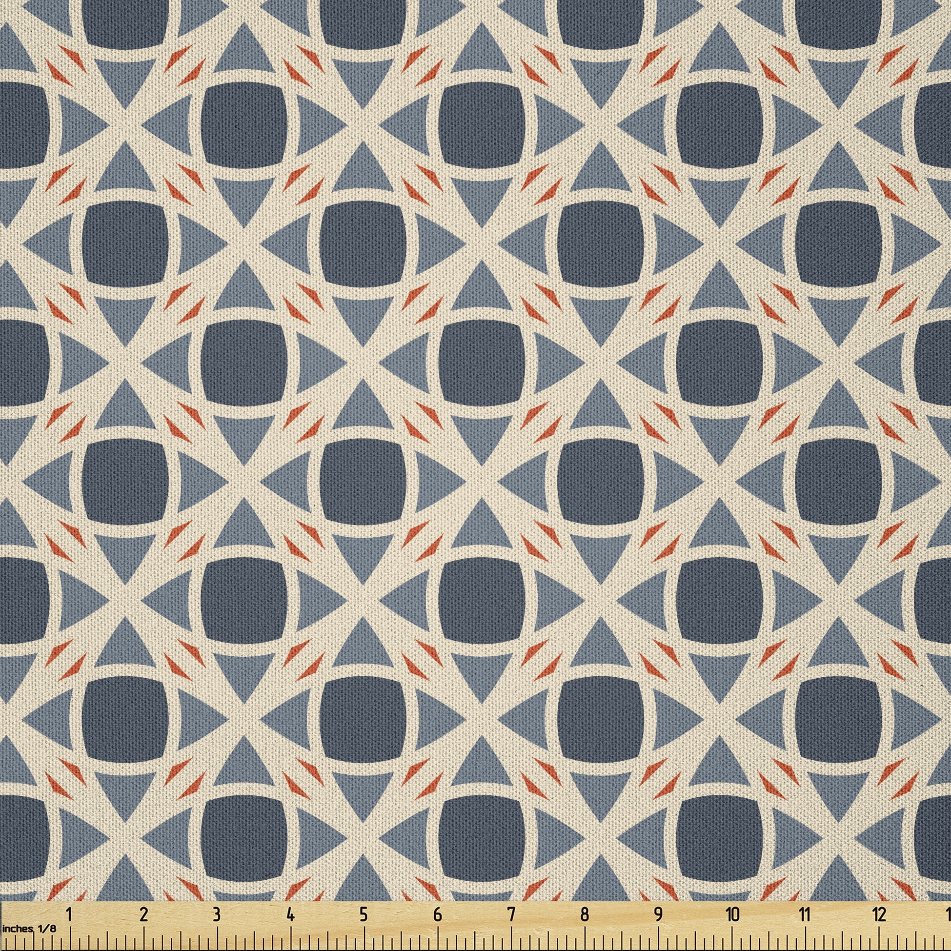 Ambesonne Abstract Fabric by the Yard Microfiber, Drawing Funky Shapes ...