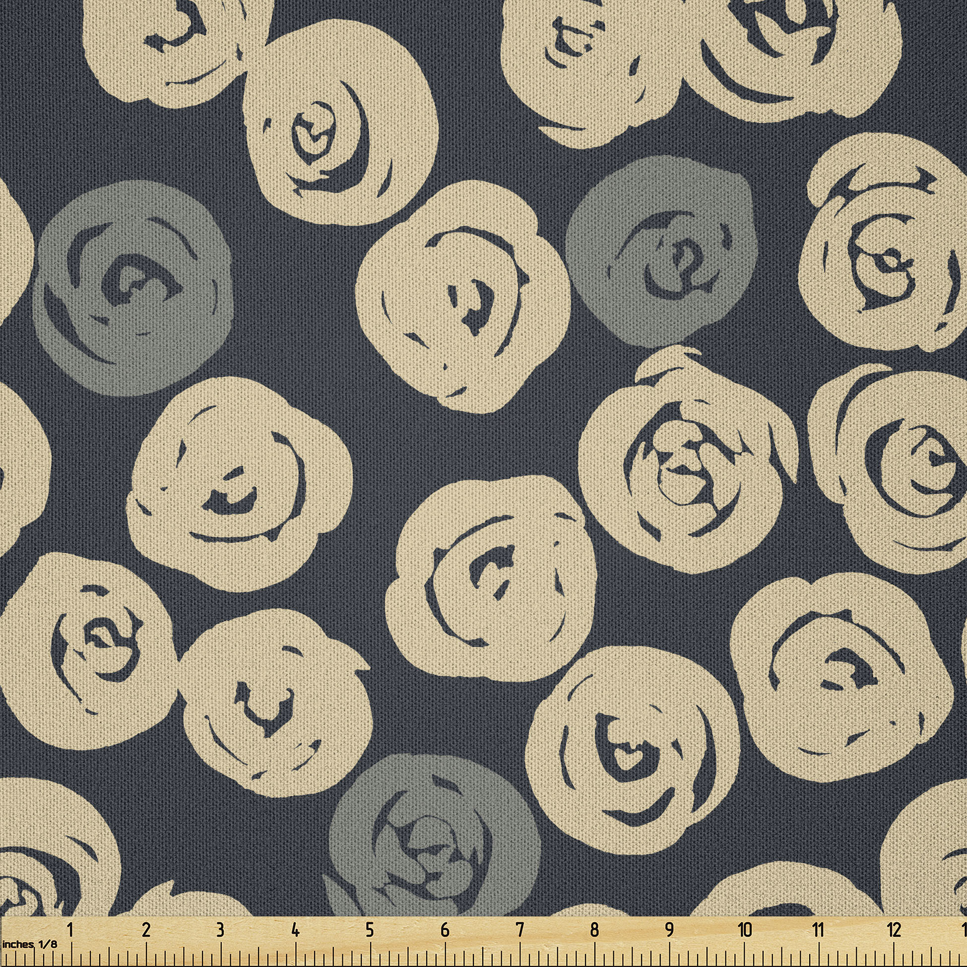 Ambesonne Abstract Fabric by the Yard Microfiber, Neutral Rose Petals ...